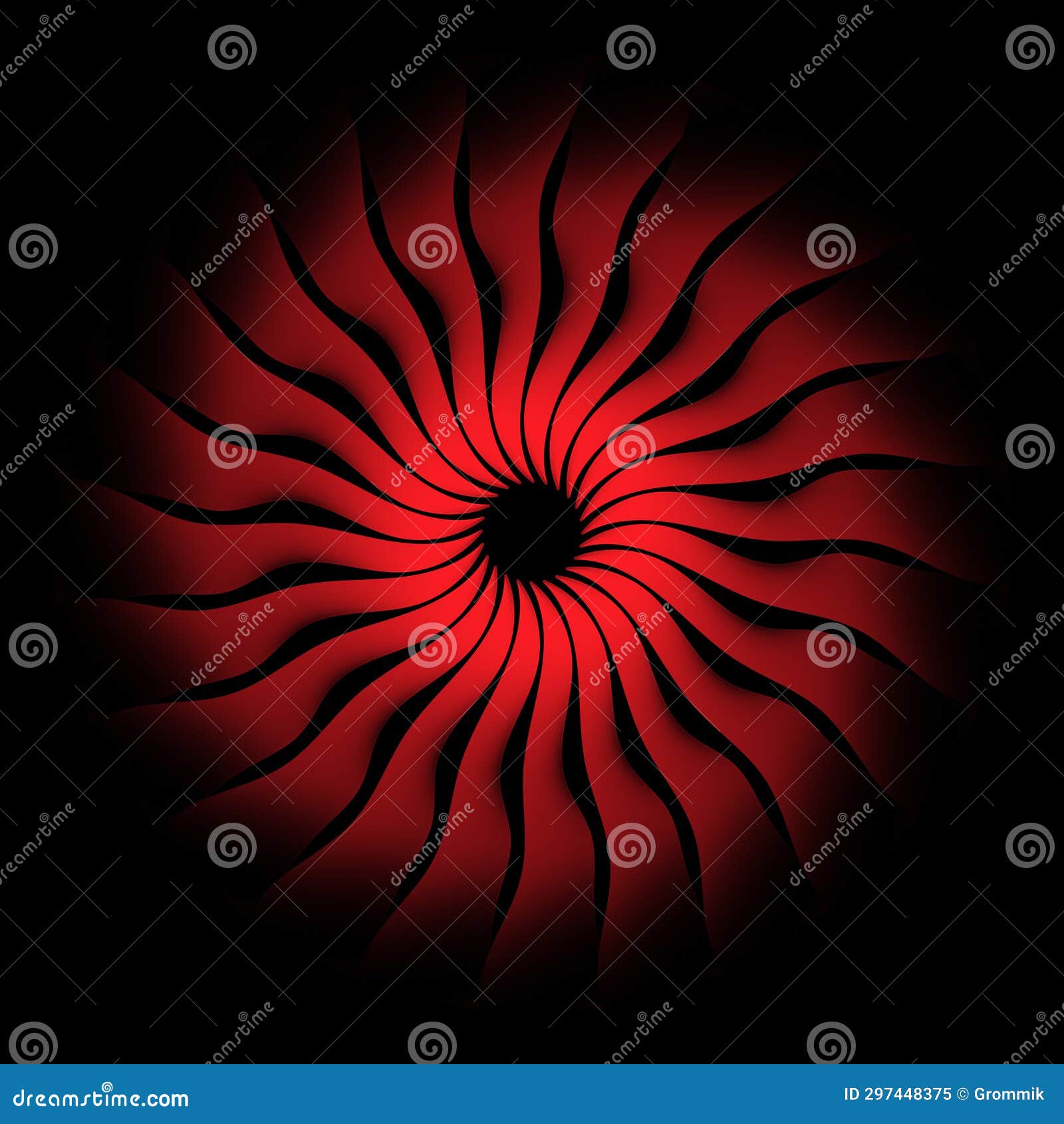 Design of a Circle of Wavy Lines. Red Circular Figure, a Template for ...