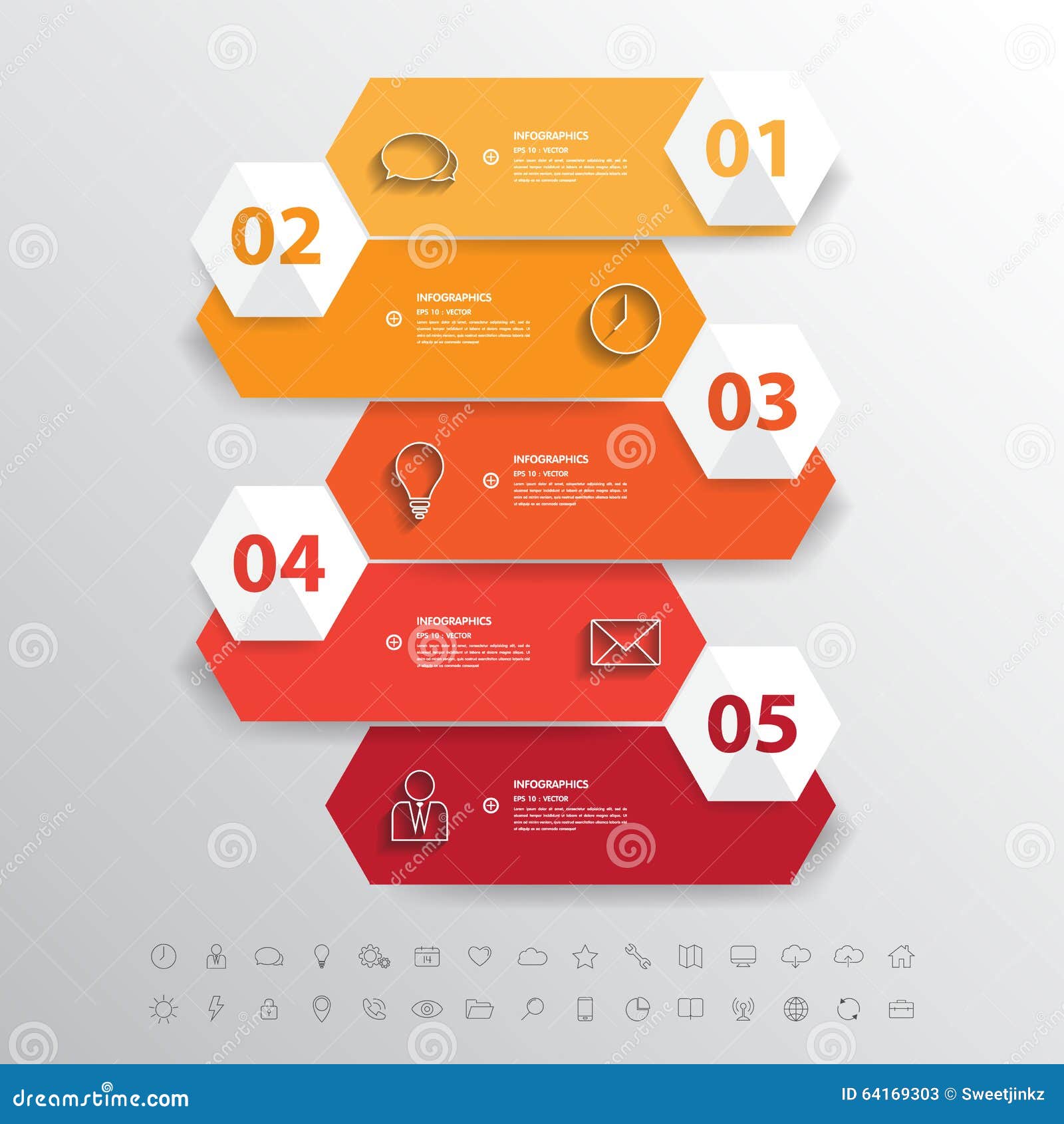 Design Clean Flat Long Icon Banners Template.Vector/EPS 10. Stock ...