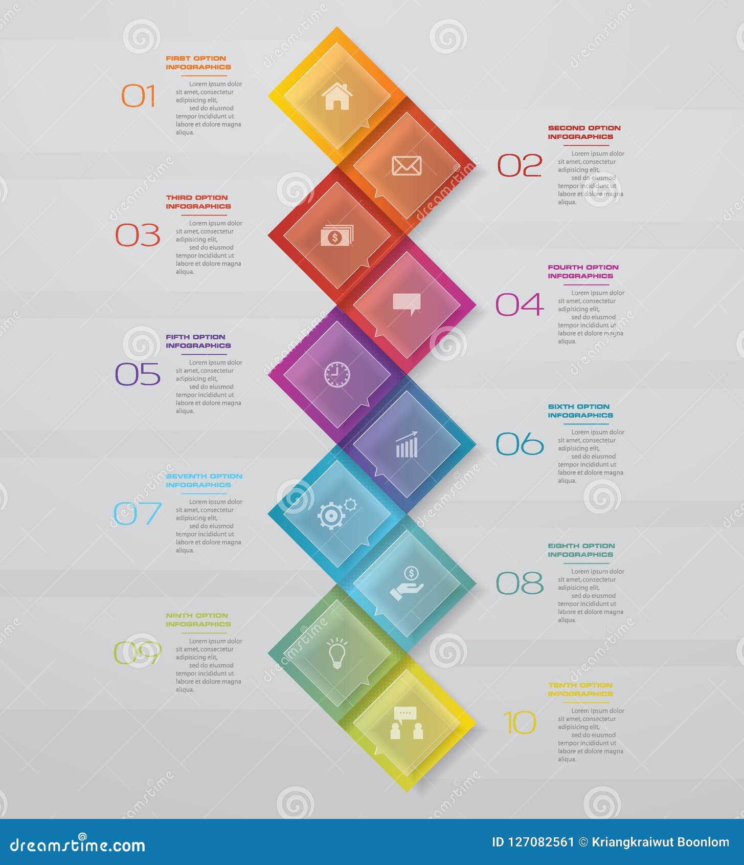 10 Steps Process. Simple&Editable Abstract Design Element Stock Vector ...