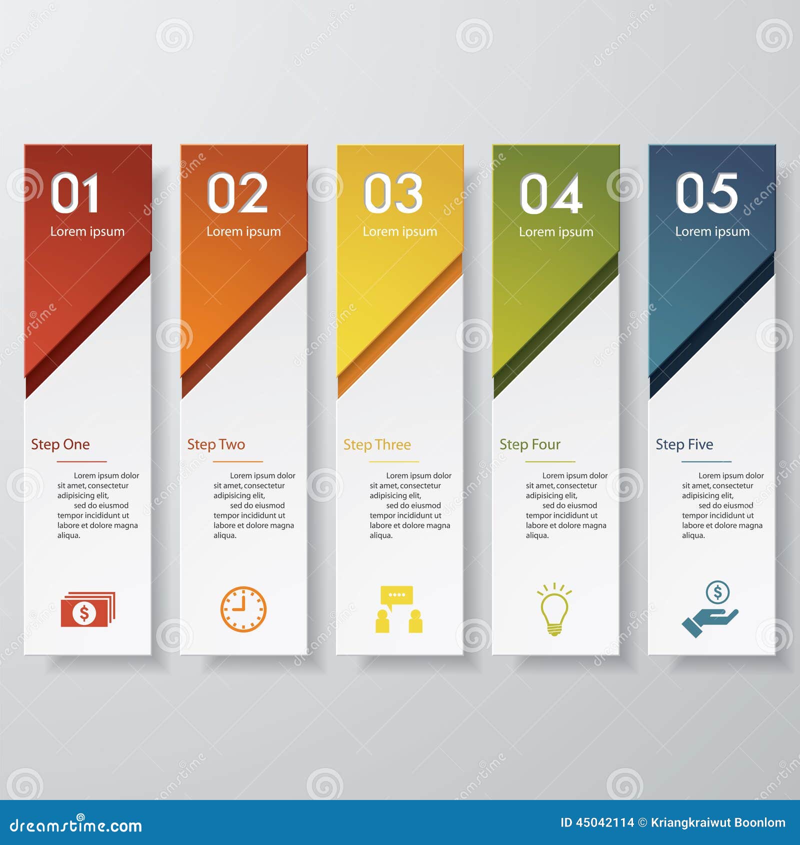 Design Clean Banners Template/graphic Or Website Layout. 6 Steps Chart ...