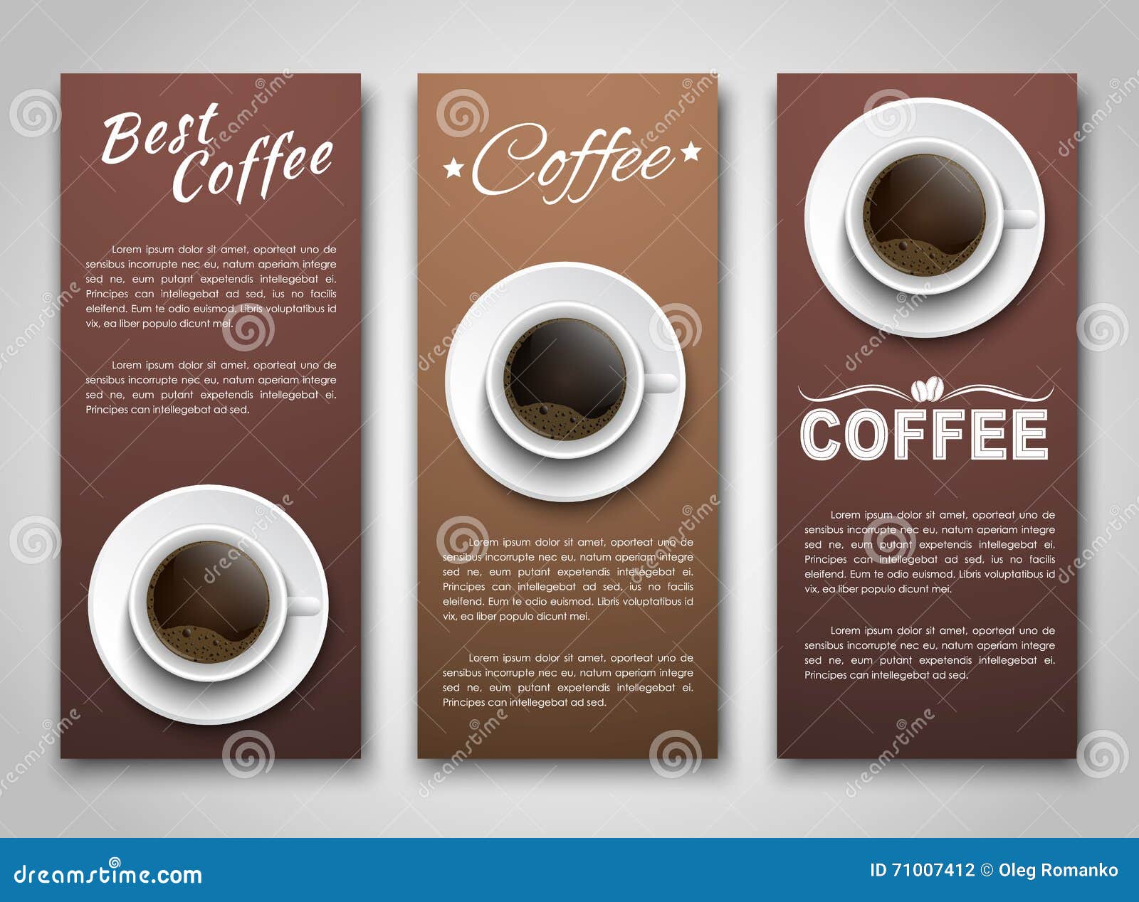 Design Coffee Banners with a Cup of Coffee. Stock Vector - Illustration ...