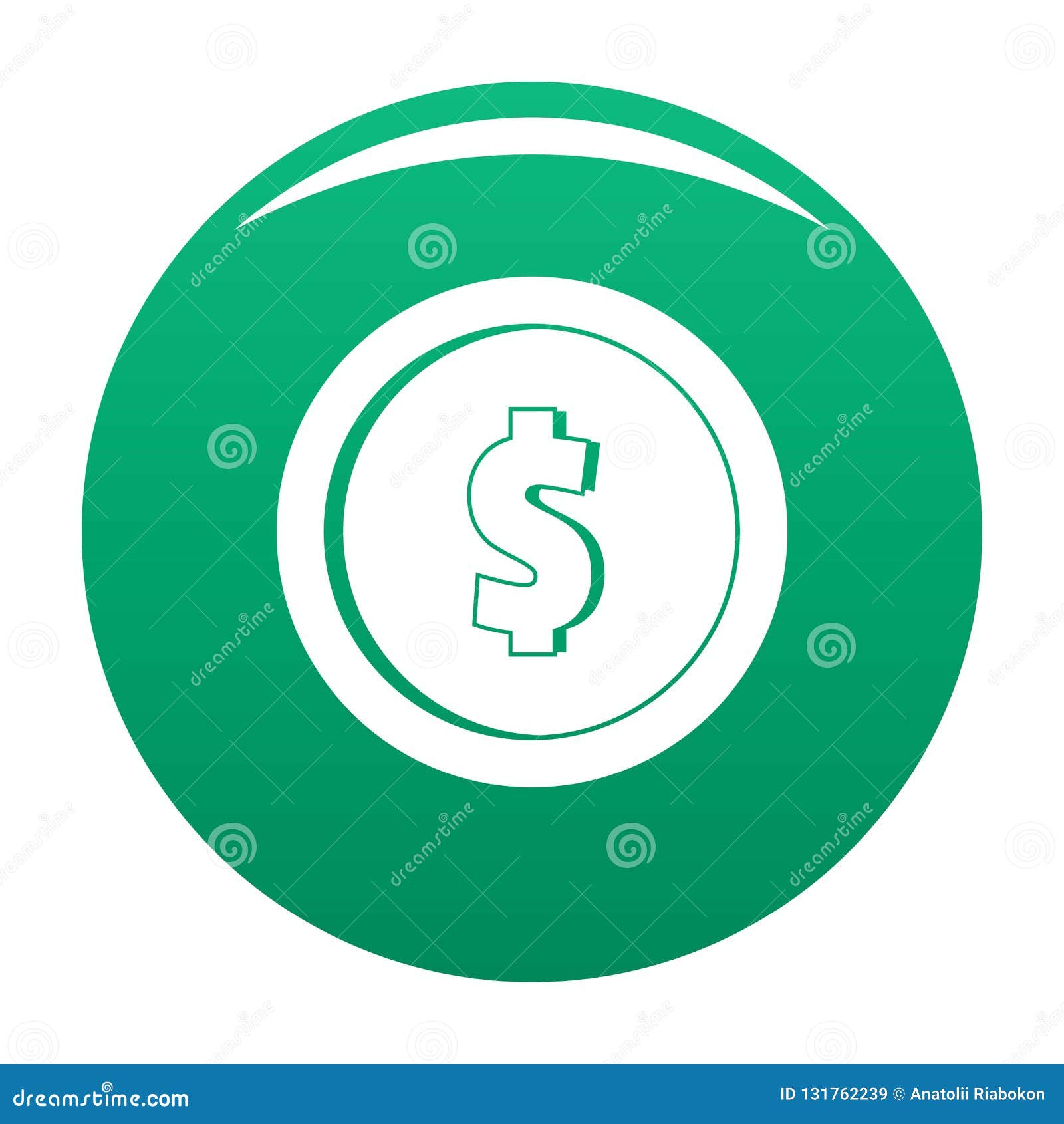 Design Coin Icon Vector Green Stock Vector - Illustration of economy ...