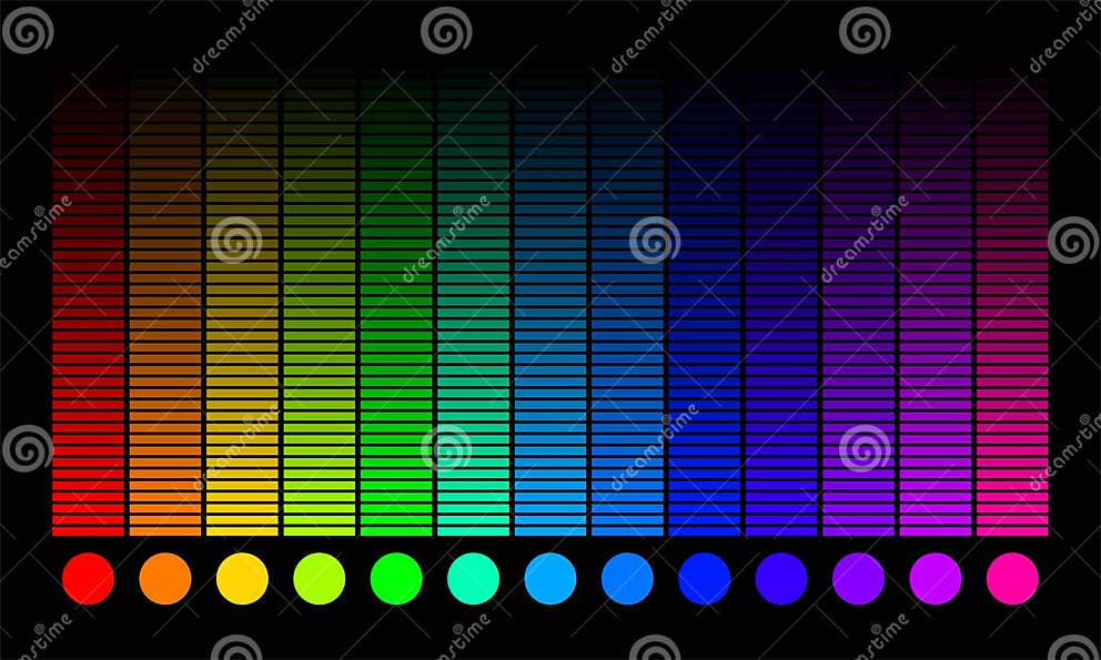 Design of color range bars stock vector. Illustration of gradient ...