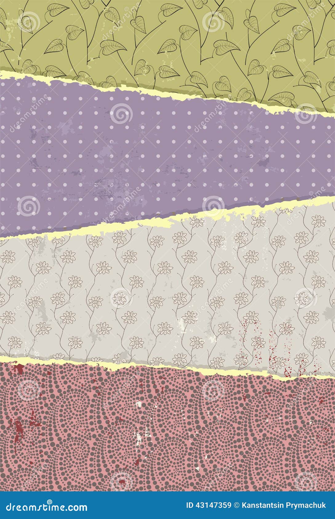 Design with Colorful Torn Wallpapers. Vector Stock Vector ...