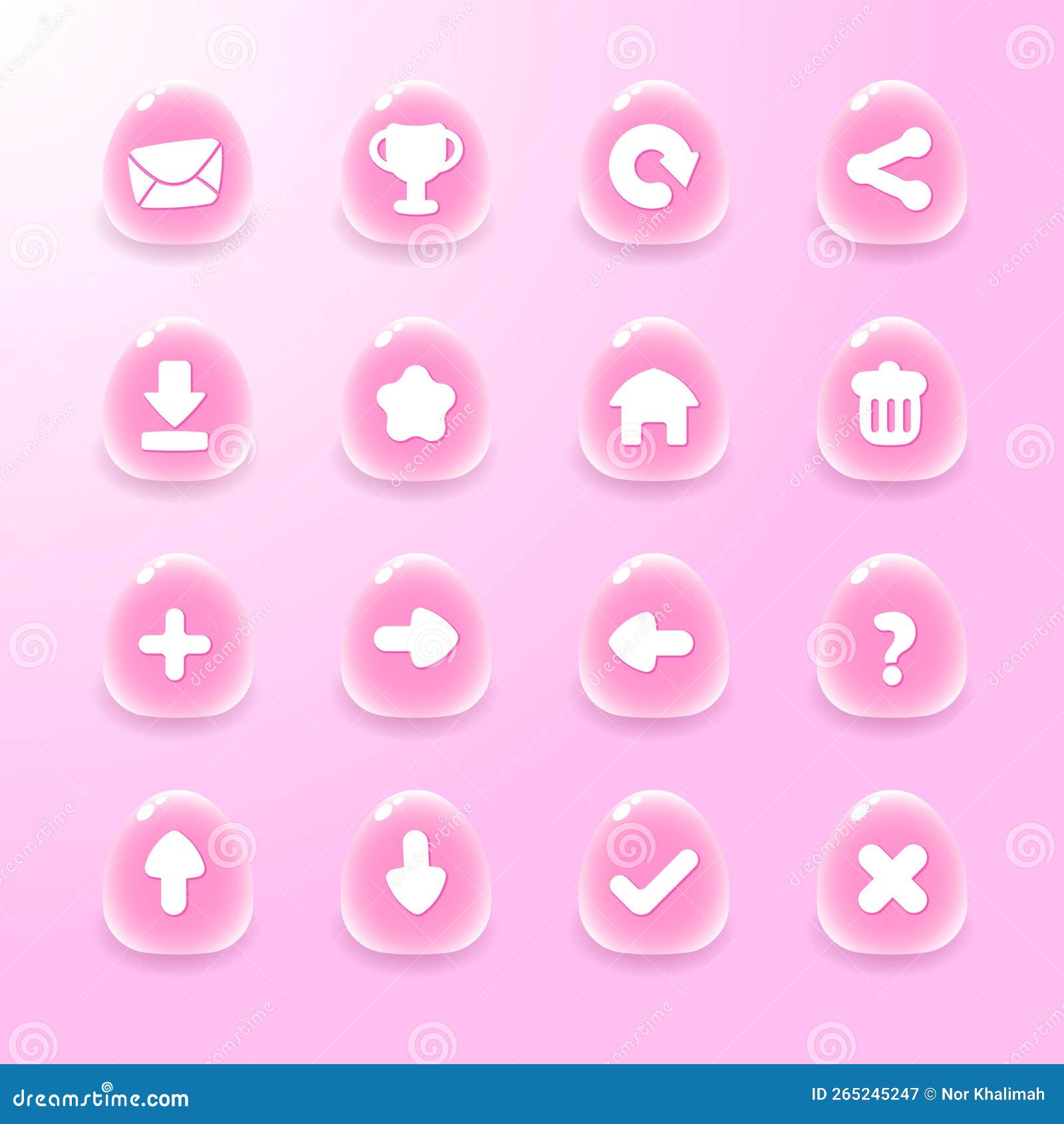 Design for Complete Set of Level Button Game Popup Icon Window and ...