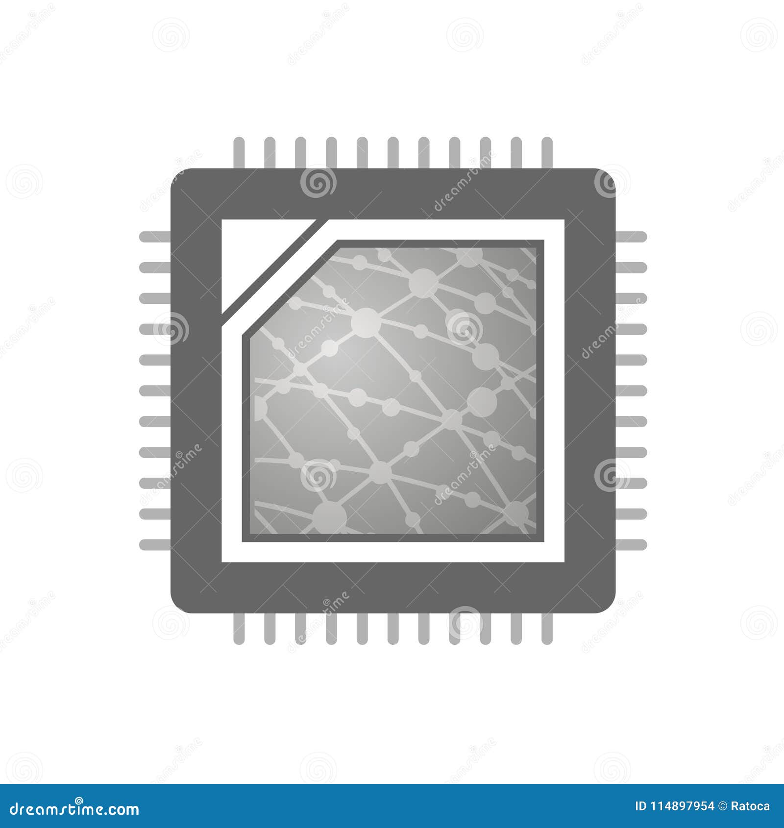Computer chip illustration stock vector. Illustration of central ...