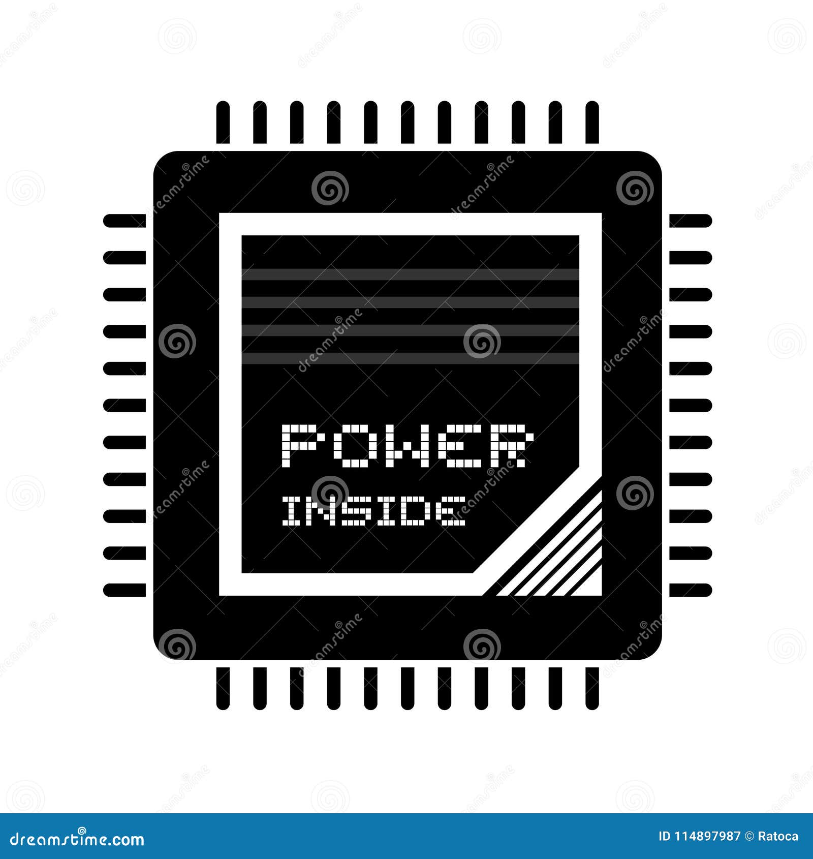 Computer chip illustration stock vector. Illustration of microchip ...