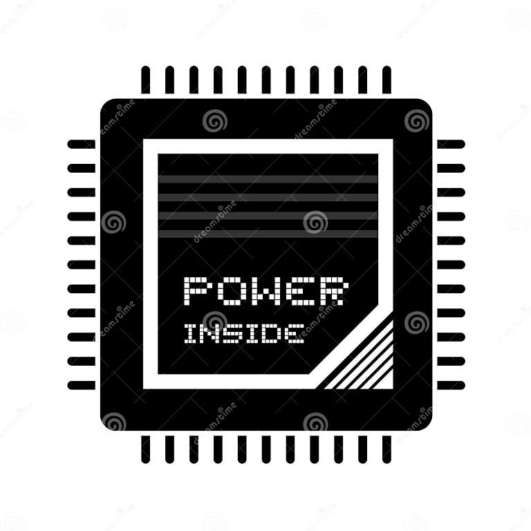 Computer chip illustration stock vector. Illustration of microchip ...