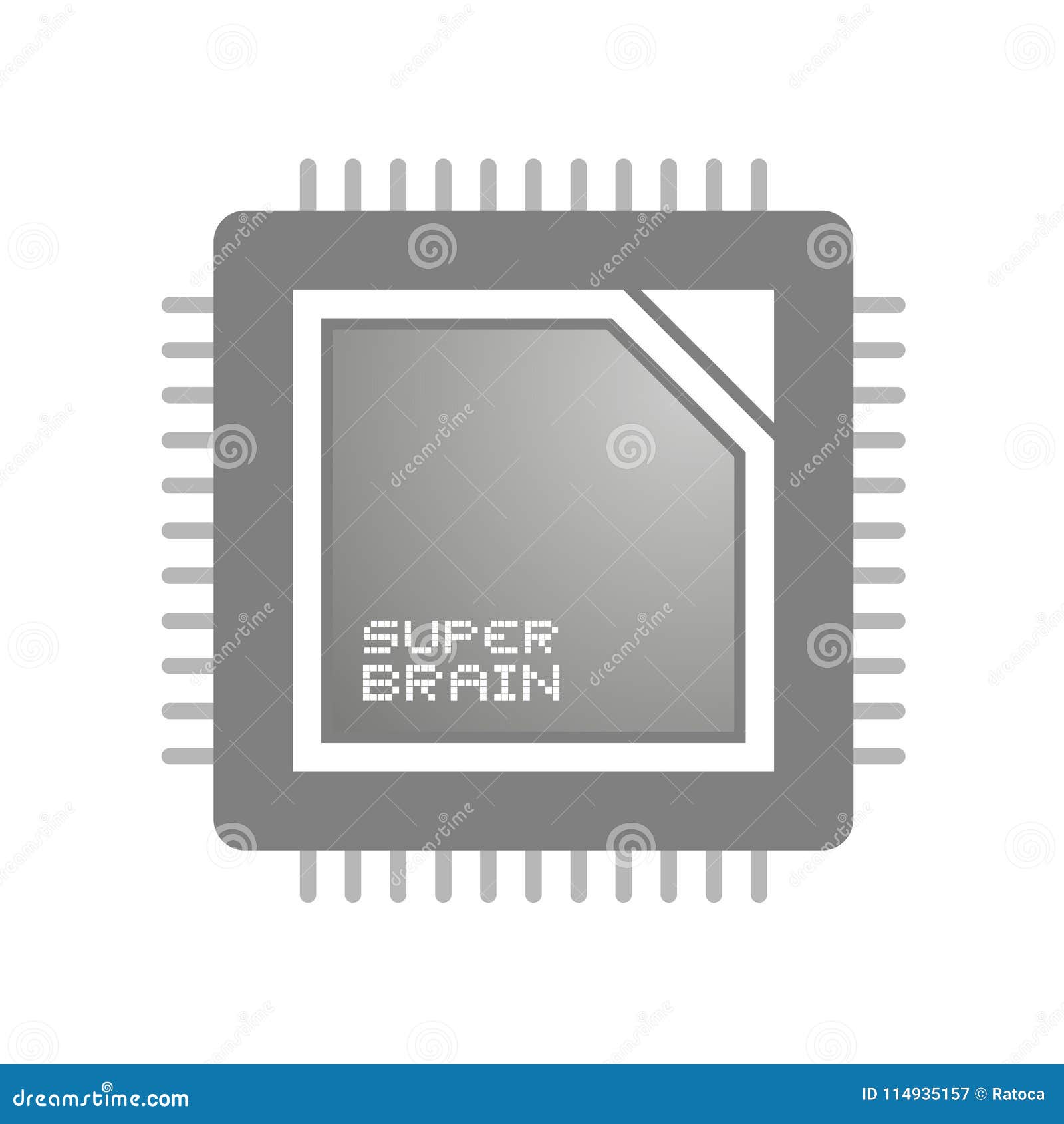Computer chip illustration stock vector. Illustration of central ...
