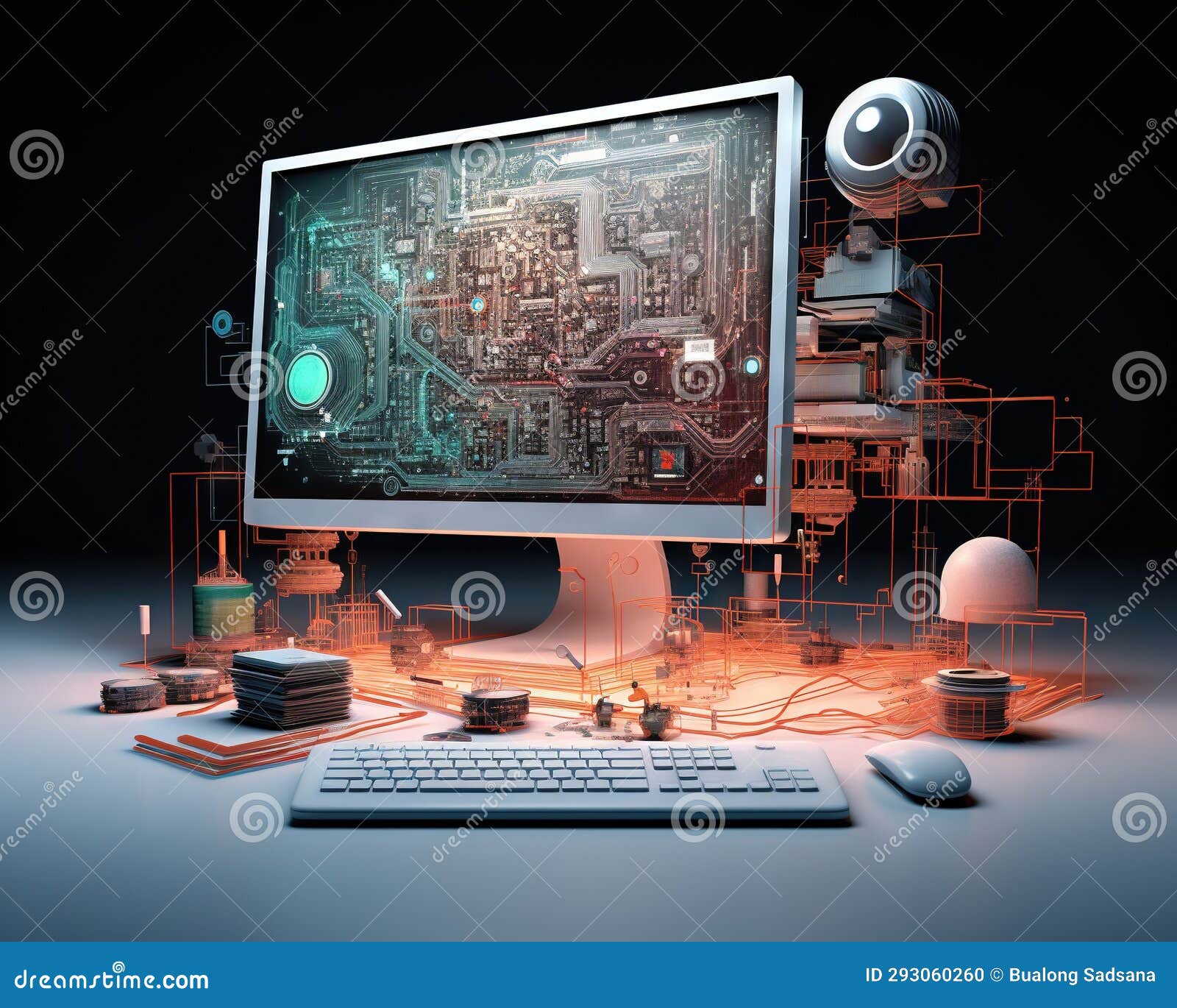 Design and Computer Needs for Web Design. Stock Illustration ...