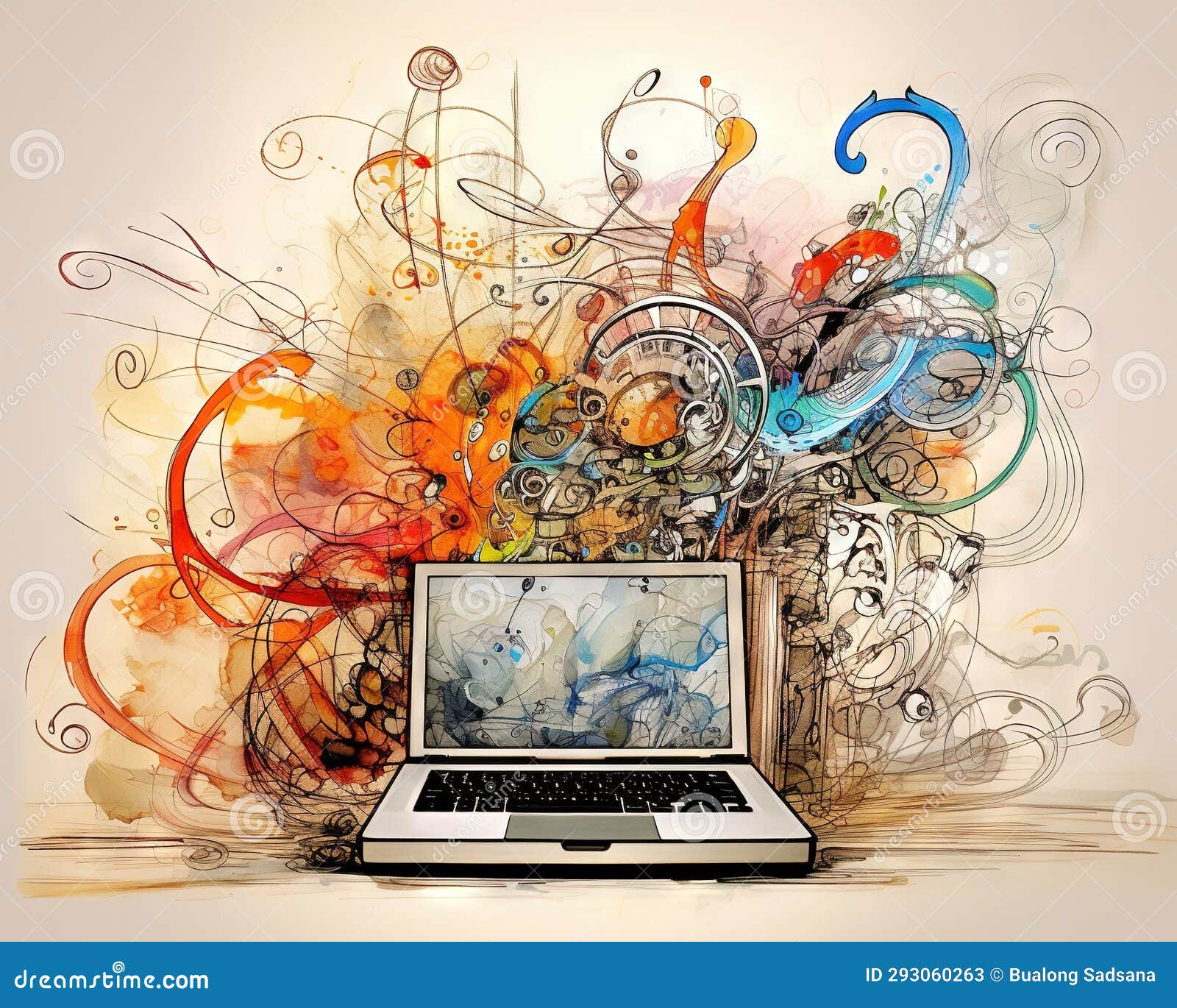 Design and Computer Needs for Web Design. Stock Illustration ...