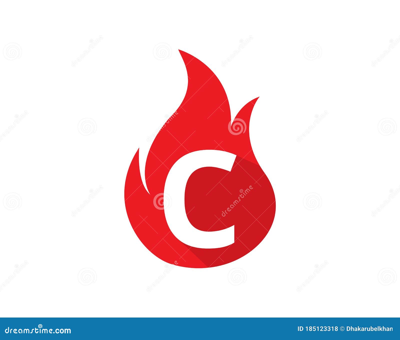 Design Concept Fire with Initial C Letter Logo Design Stock Vector ...