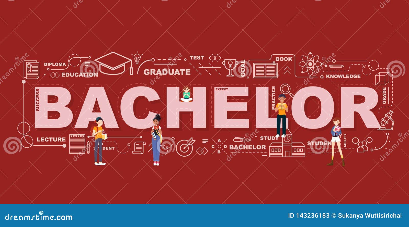 Design Concept of Word Bachelor Website Banner Stock Vector ...