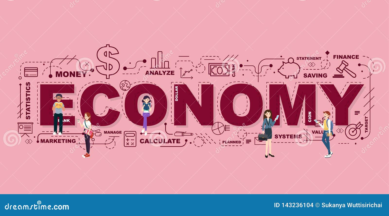 Design Concept of Word ECONOMY Website Banner Stock Vector ...