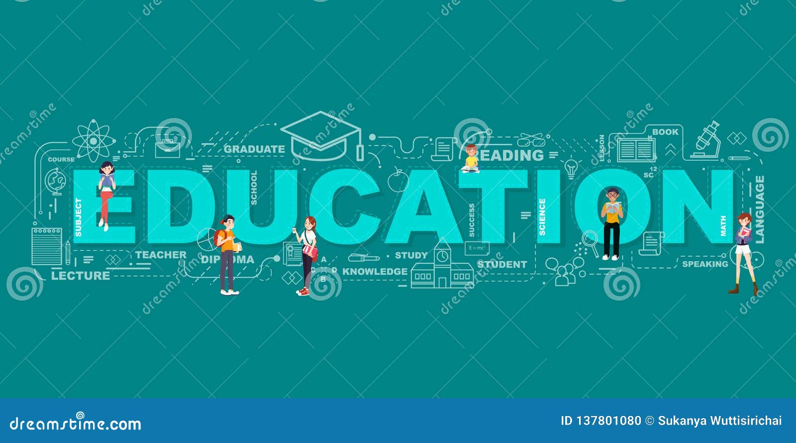 Design Concept of Word EDUCATION Website Banner Stock Vector ...