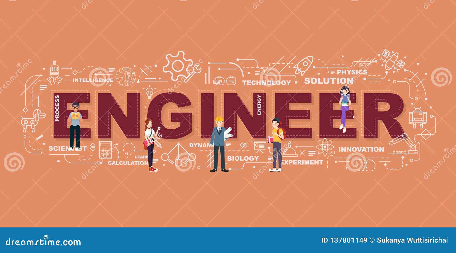 Design Concept of Word ENGINEER Website Banner Stock Vector ...