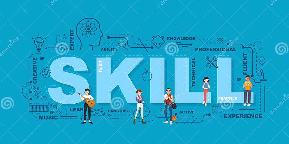 Design Concept of Word SKILL Website Banner Stock Vector - Illustration ...