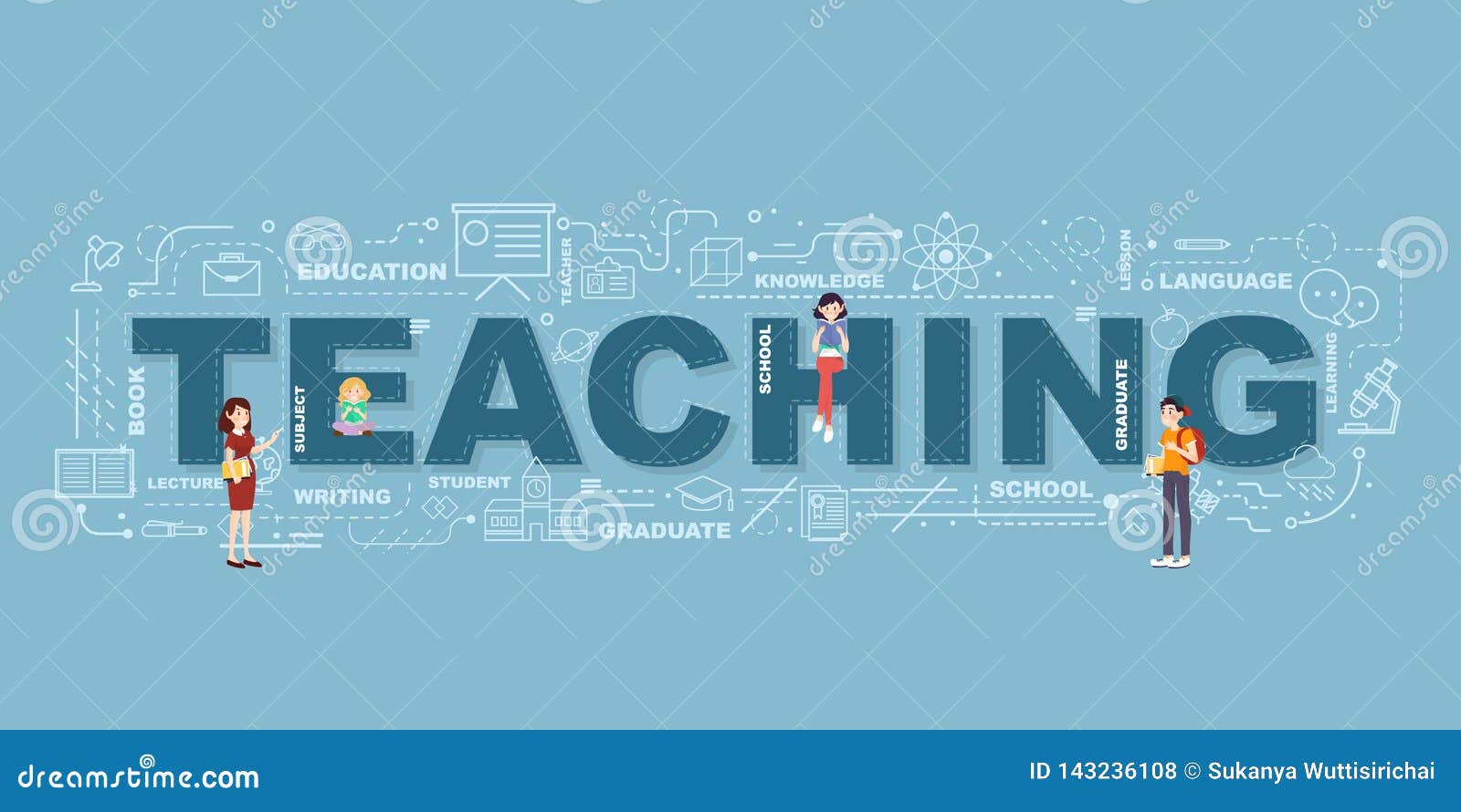 Design Concept of Word TEACHING Website Banner Stock Vector ...