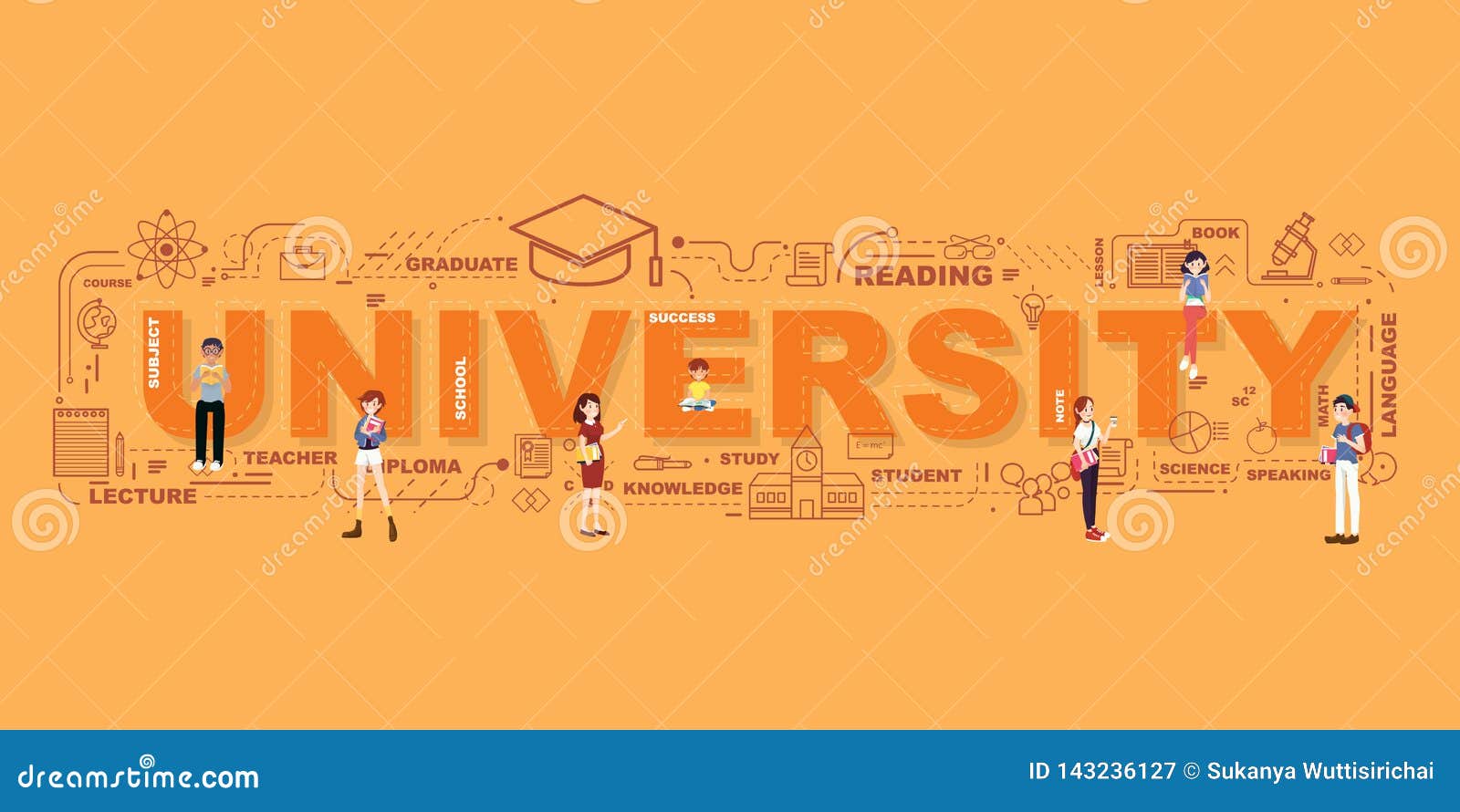 Design Concept of Word University Website Banner Stock Vector ...