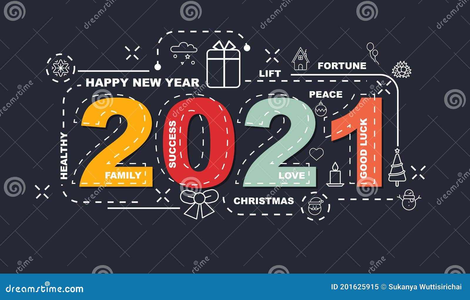 Design Concept of Word 2021 Website Banner Stock Illustration ...