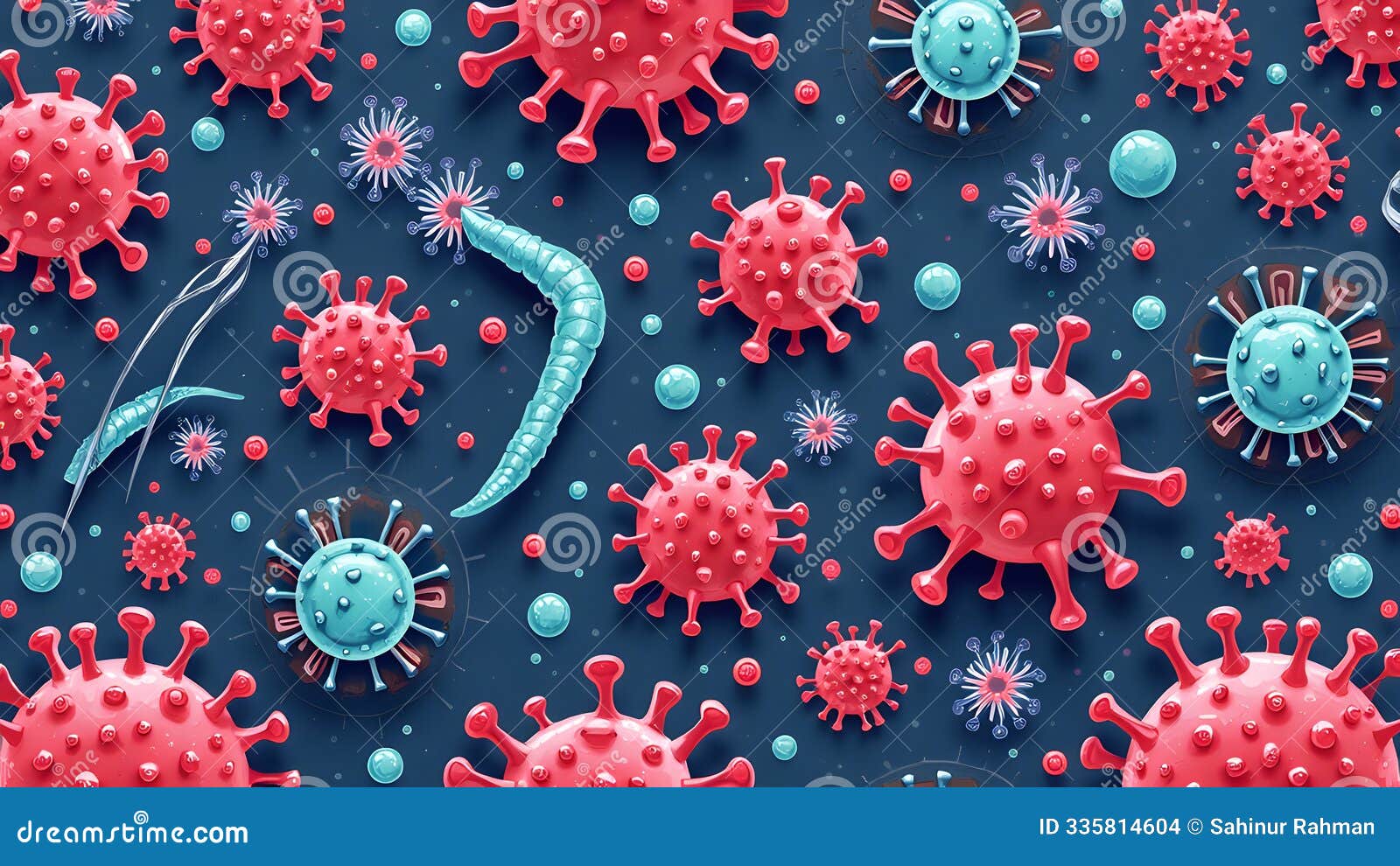 A Design of Continuous Seamless Patterns of Viruses Cells and All ...