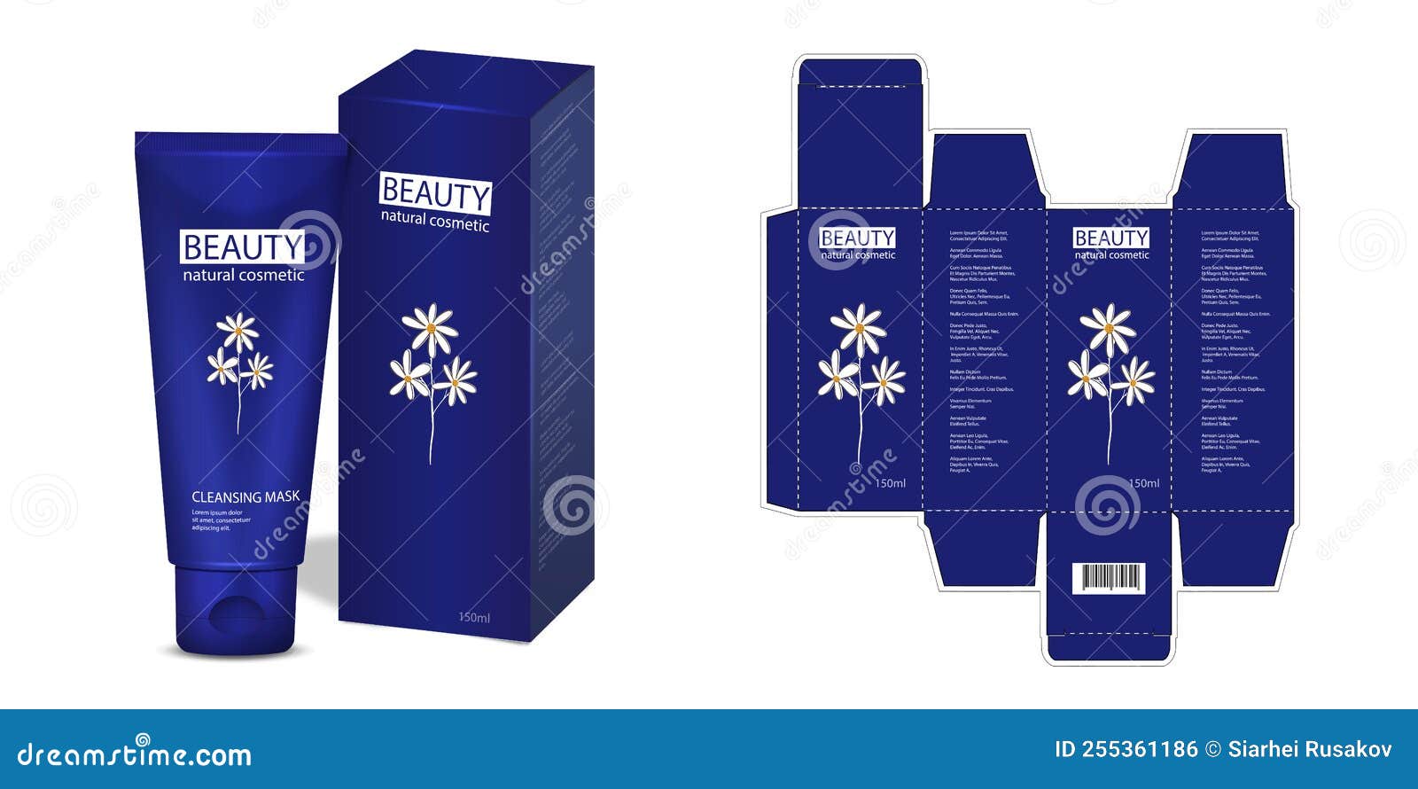 Design of the Cosmetic Packaging Template. Cut. Cosmetic Cream Mask ...