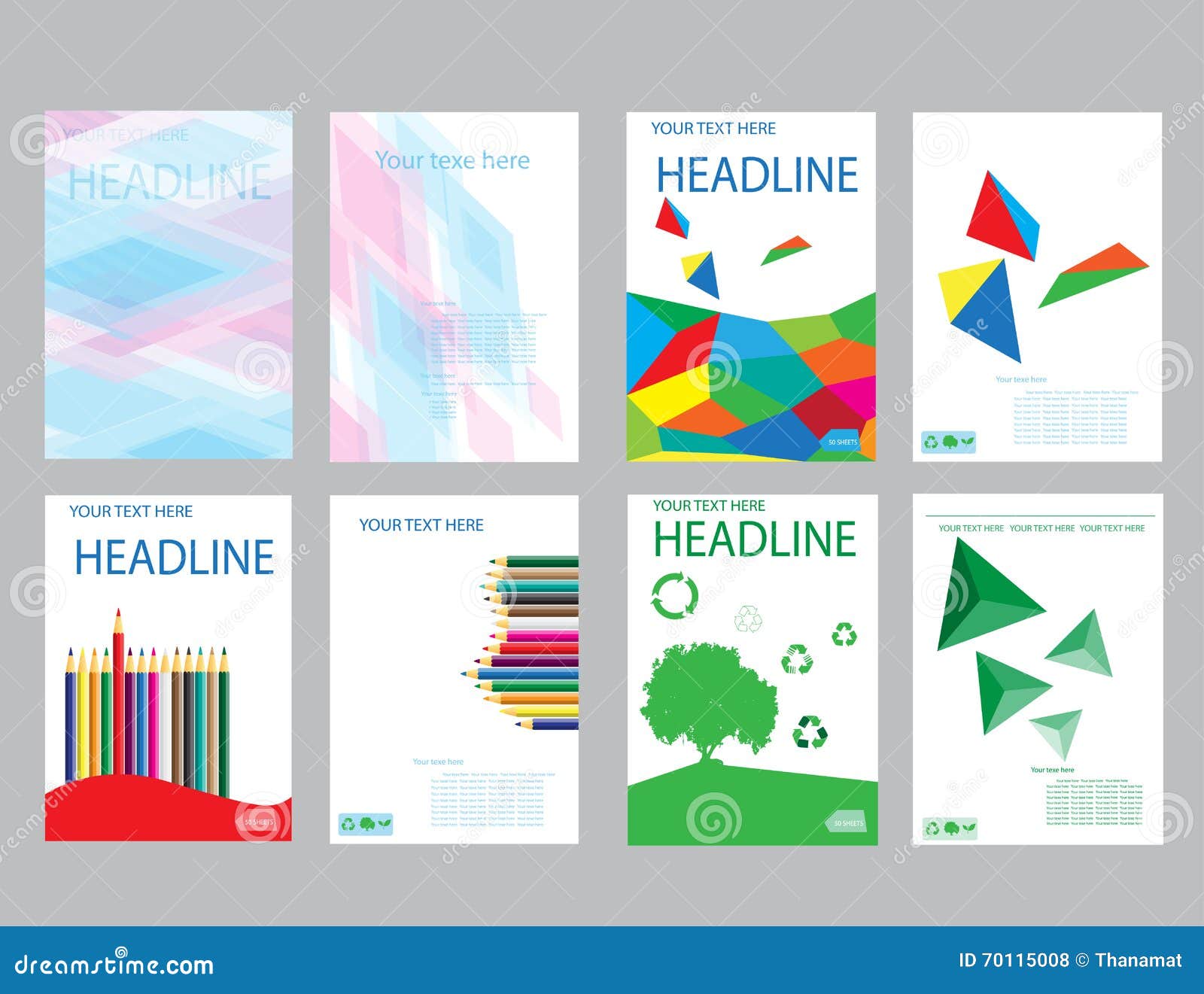 Design Cover Paper Report. Abstract Geometric Vector Template Stock ...