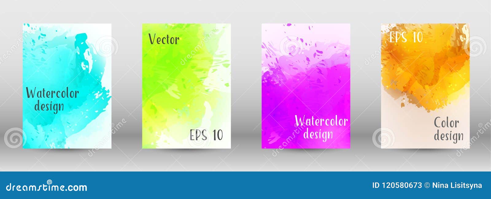 Design Cover with a Picture of Watercolor Spray. Stock Vector ...