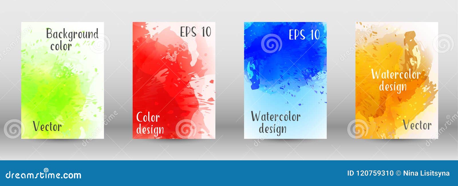 Design Cover with a Picture of Watercolor Spray. Stock Vector ...