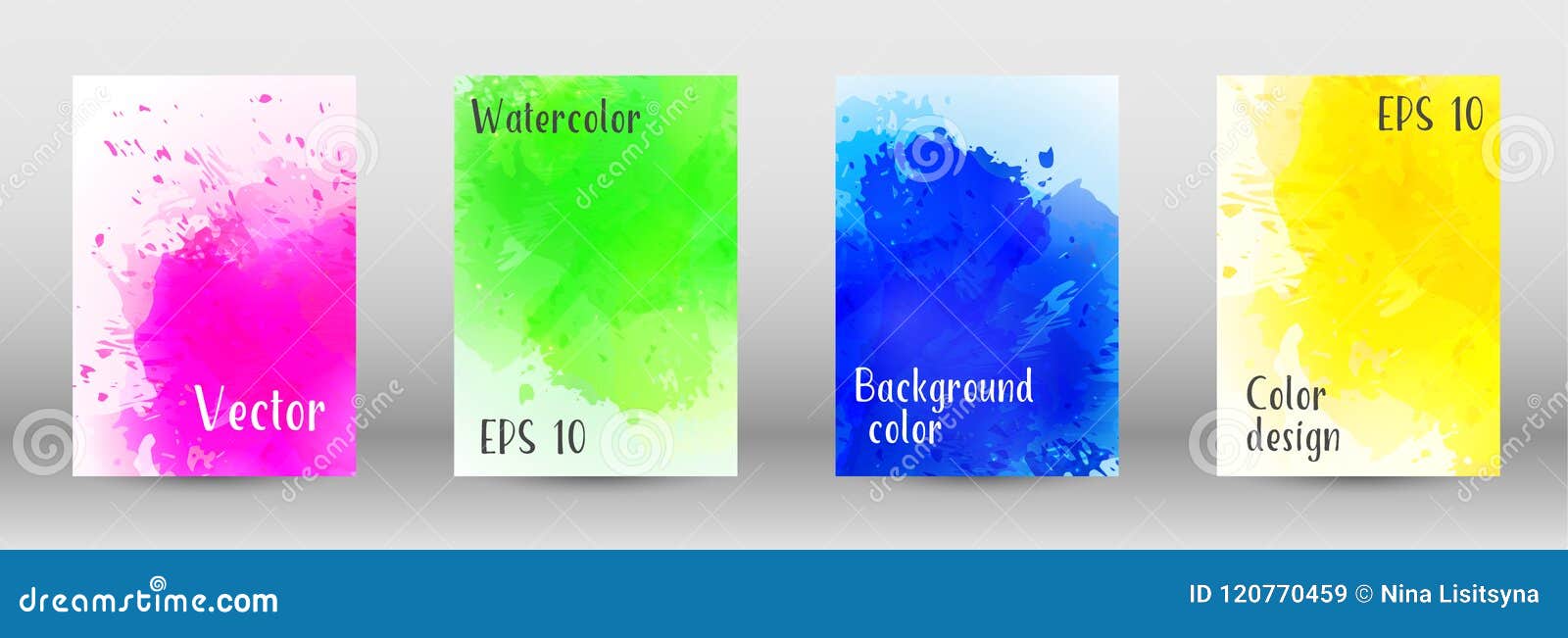 Design Cover with a Picture of Watercolor Spray. Stock Vector ...