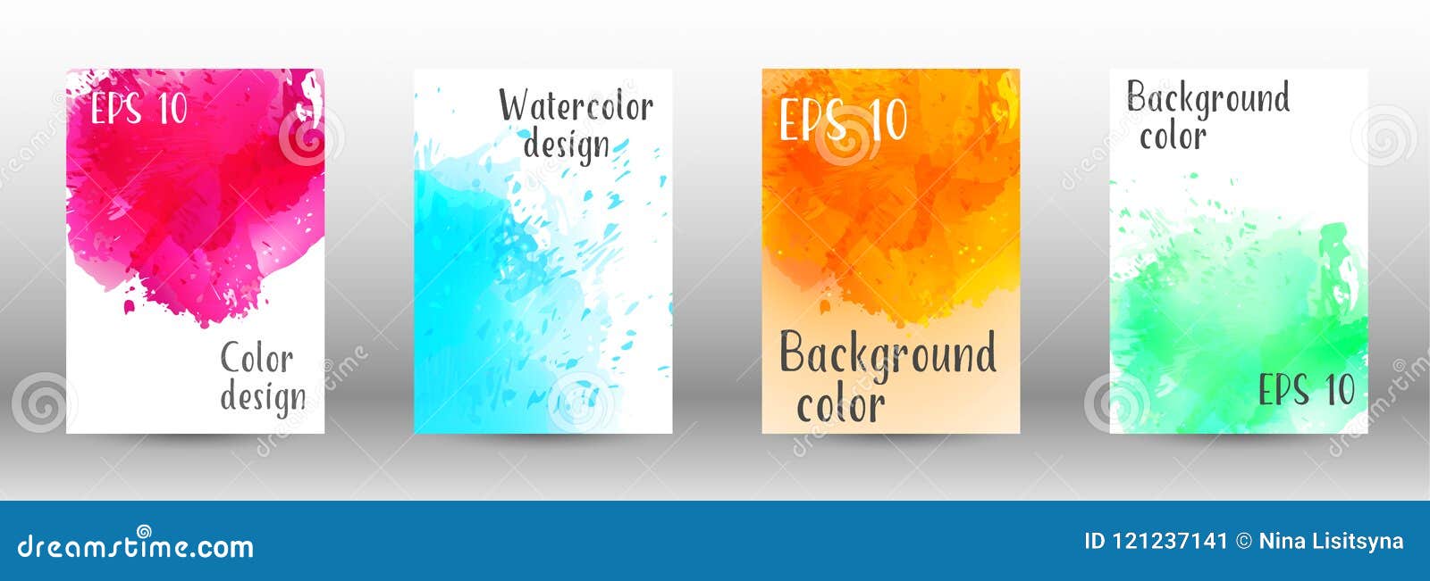 Design Cover with a Picture of Watercolor Spray. Stock Vector ...