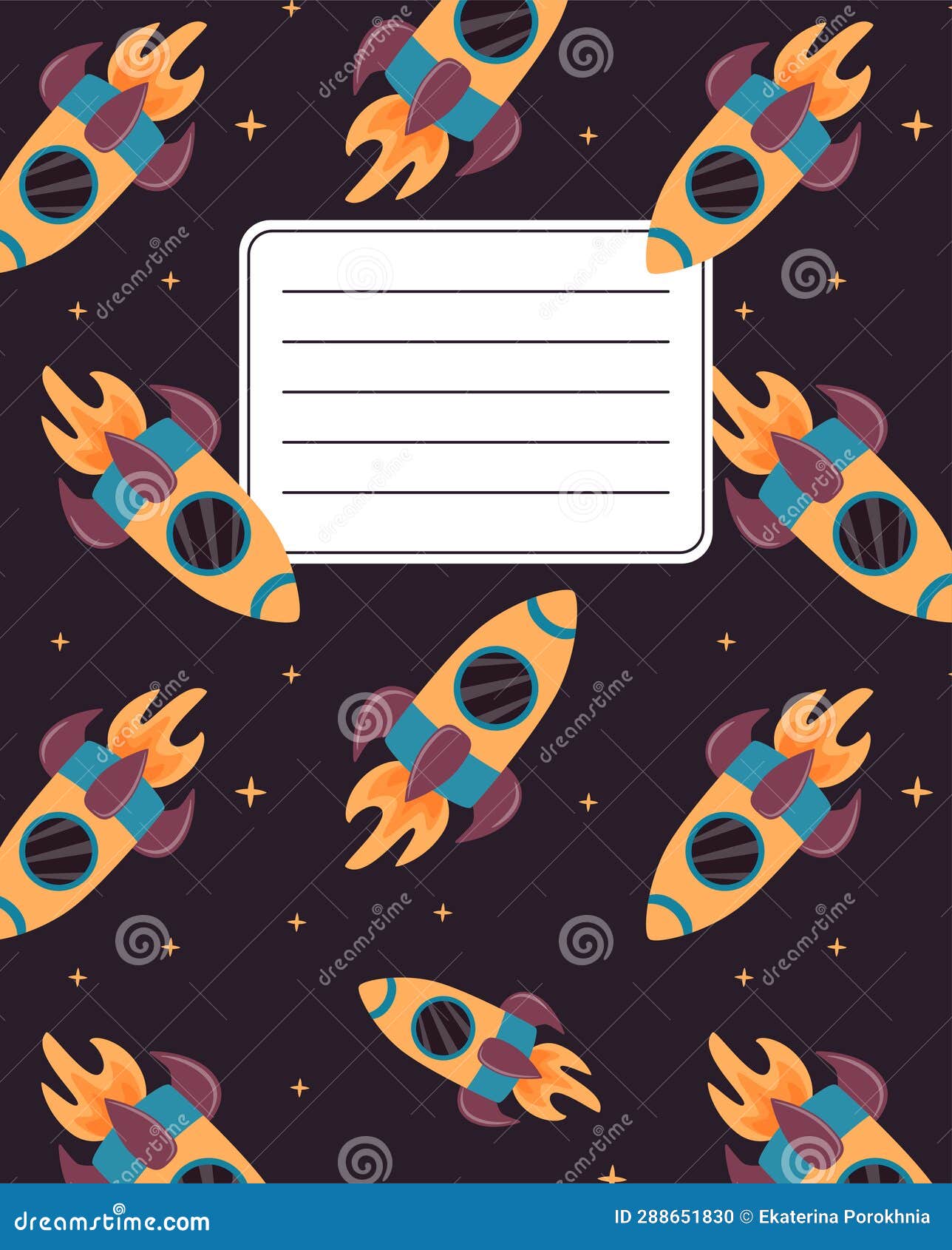 Design of Covers for Notebooks, Planners with the Image of a Rocket ...