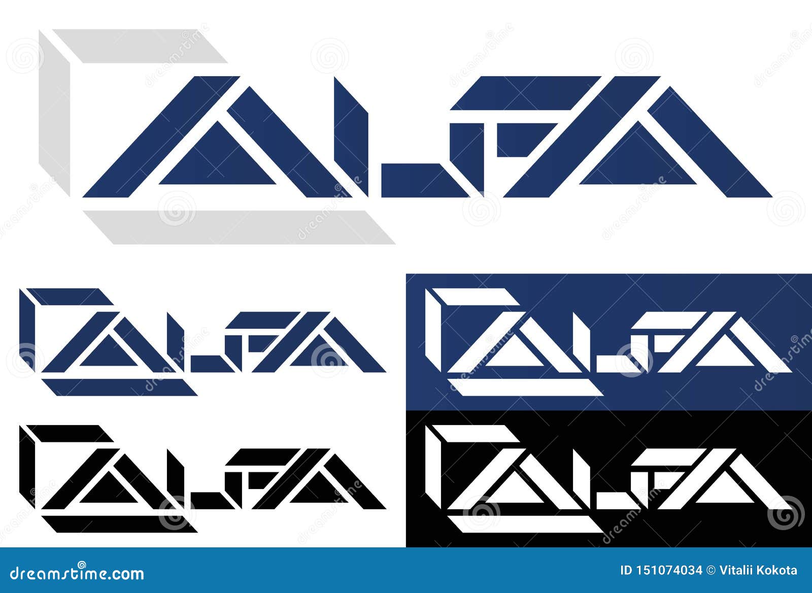 Design Creative Alfa Logo Set Of Colour. Geometry Logo Vector ...