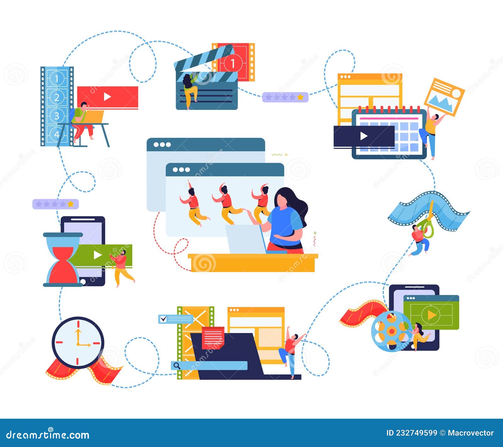 Animation Studio Line Vector Icons And Signs. Studio, Cartoons ...