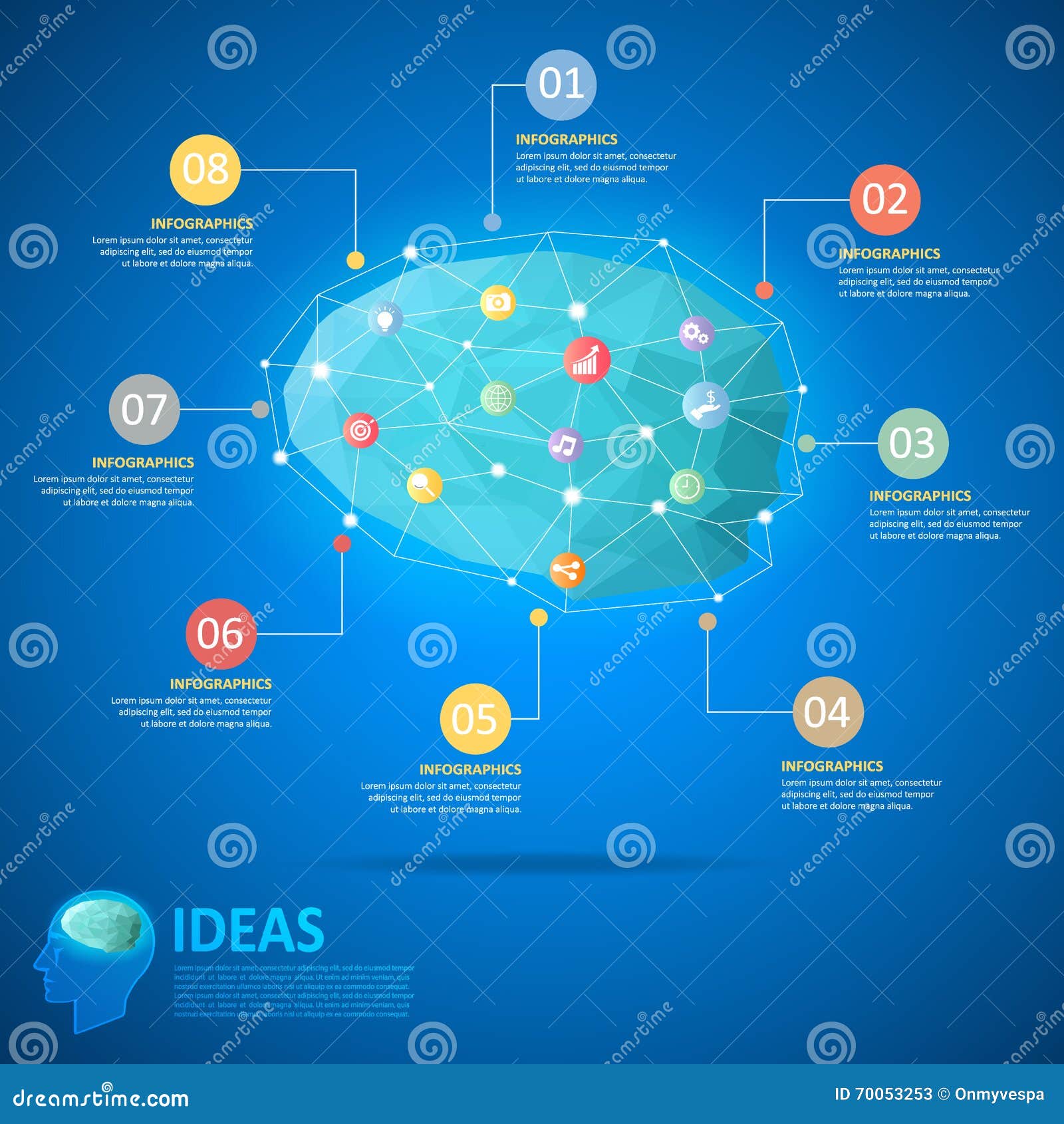 Design Creative Brain Idea Concept. Stock Vector - Illustration of ...