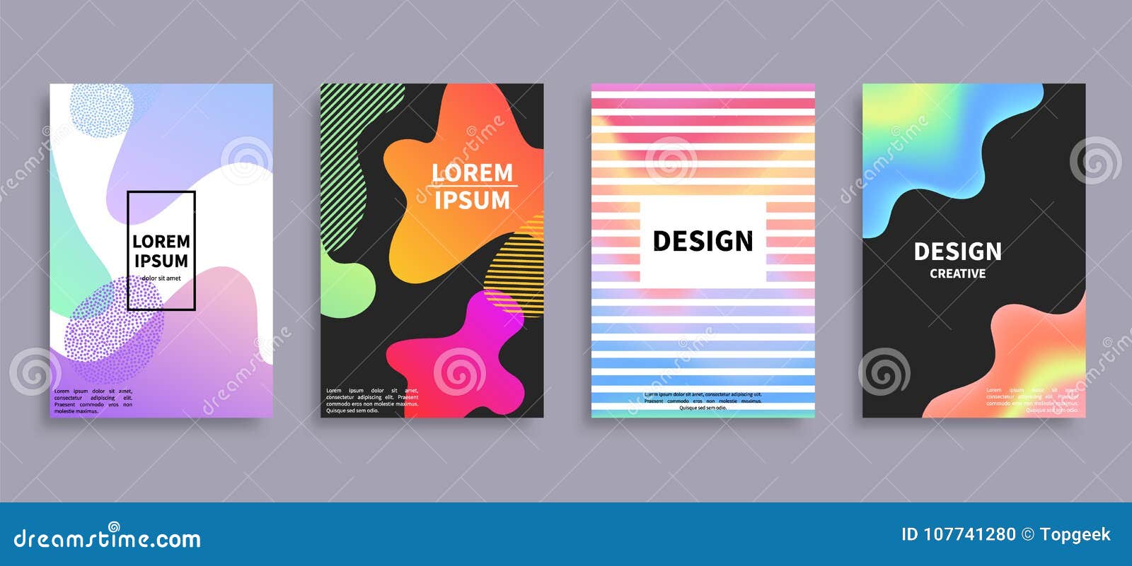 Design Creative Covers Set Vector Illustration Stock Vector ...