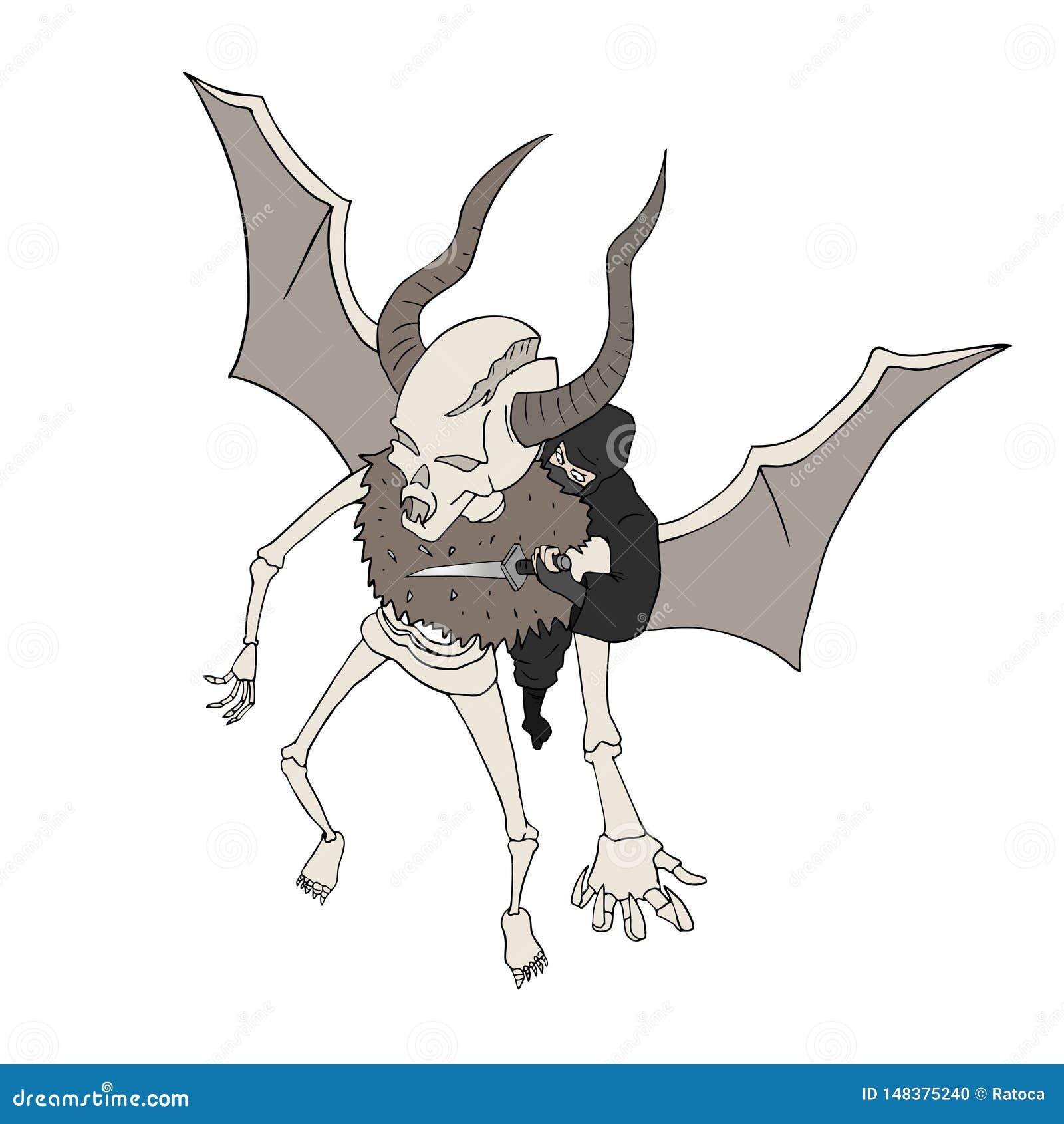 Design of Creative Demon Draw Stock Vector - Illustration of hell ...