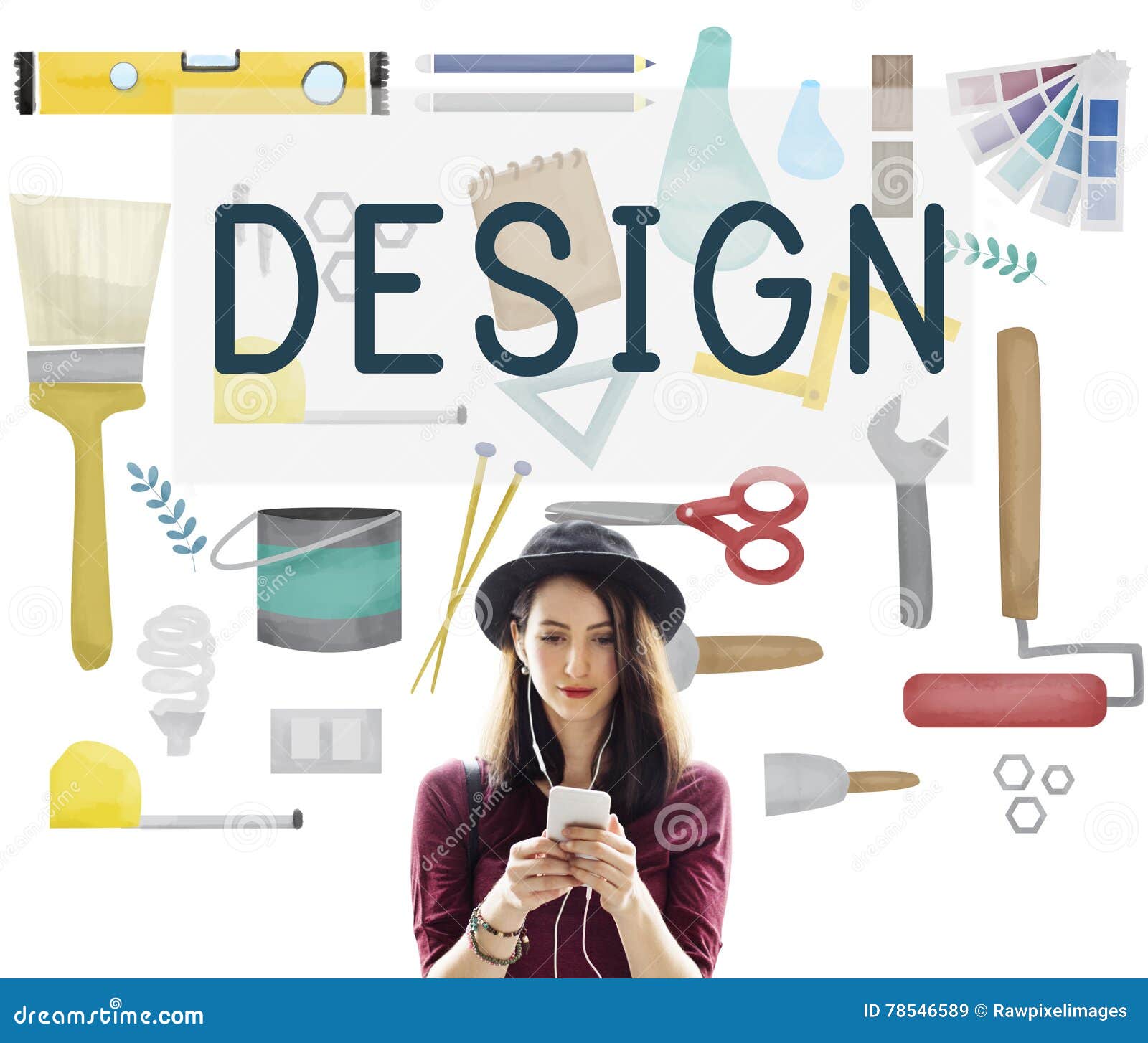 Design Creative Draft Drawing Model Objective Concept Stock Image ...