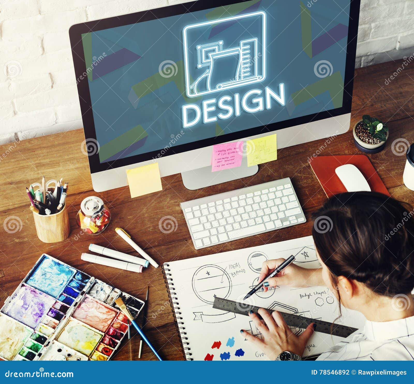 Design Creative Ideas Model Sketch Draft Concept Stock Photo - Image of ...