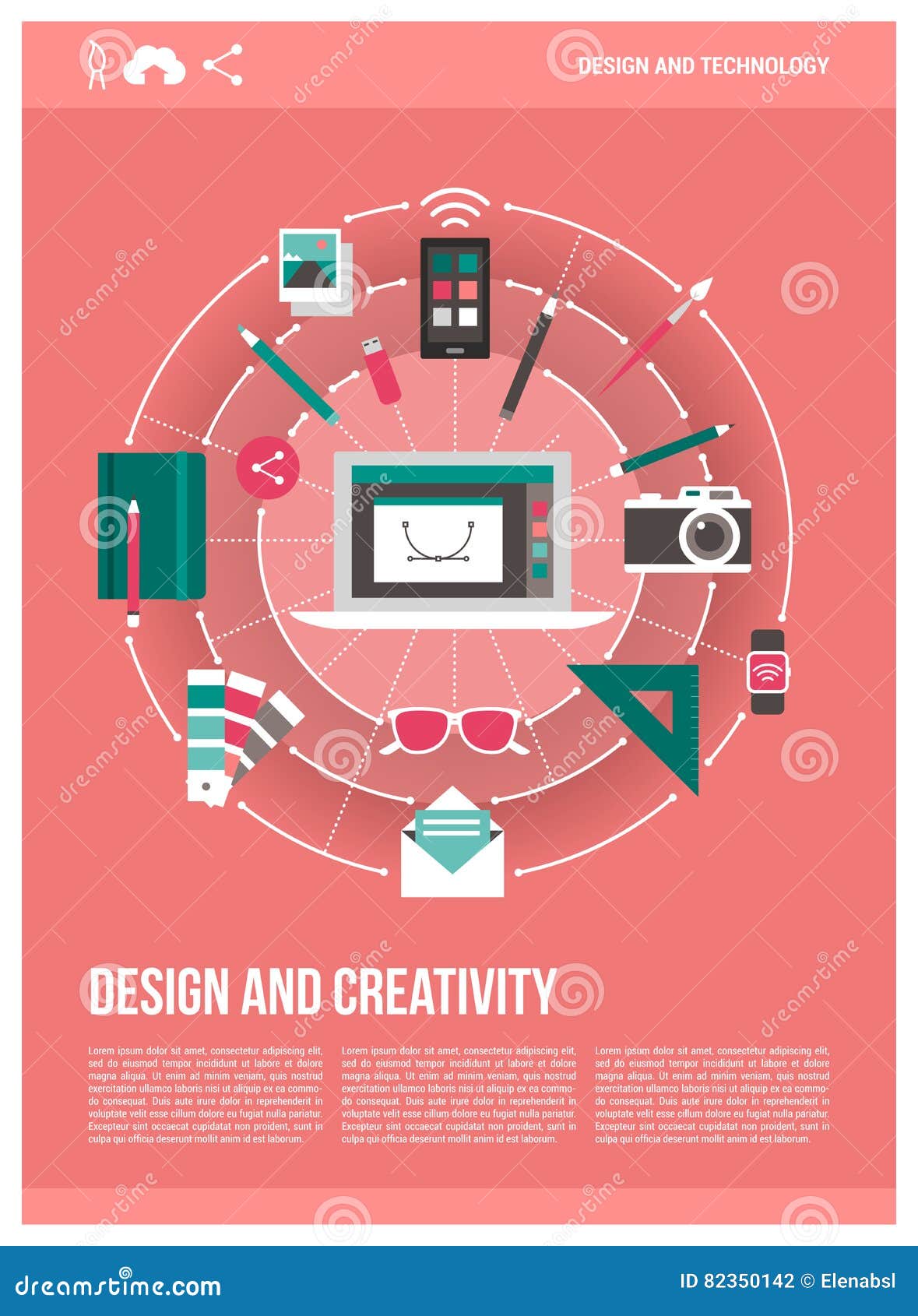 Design and Creativity Poster Stock Vector - Illustration of illustrator ...