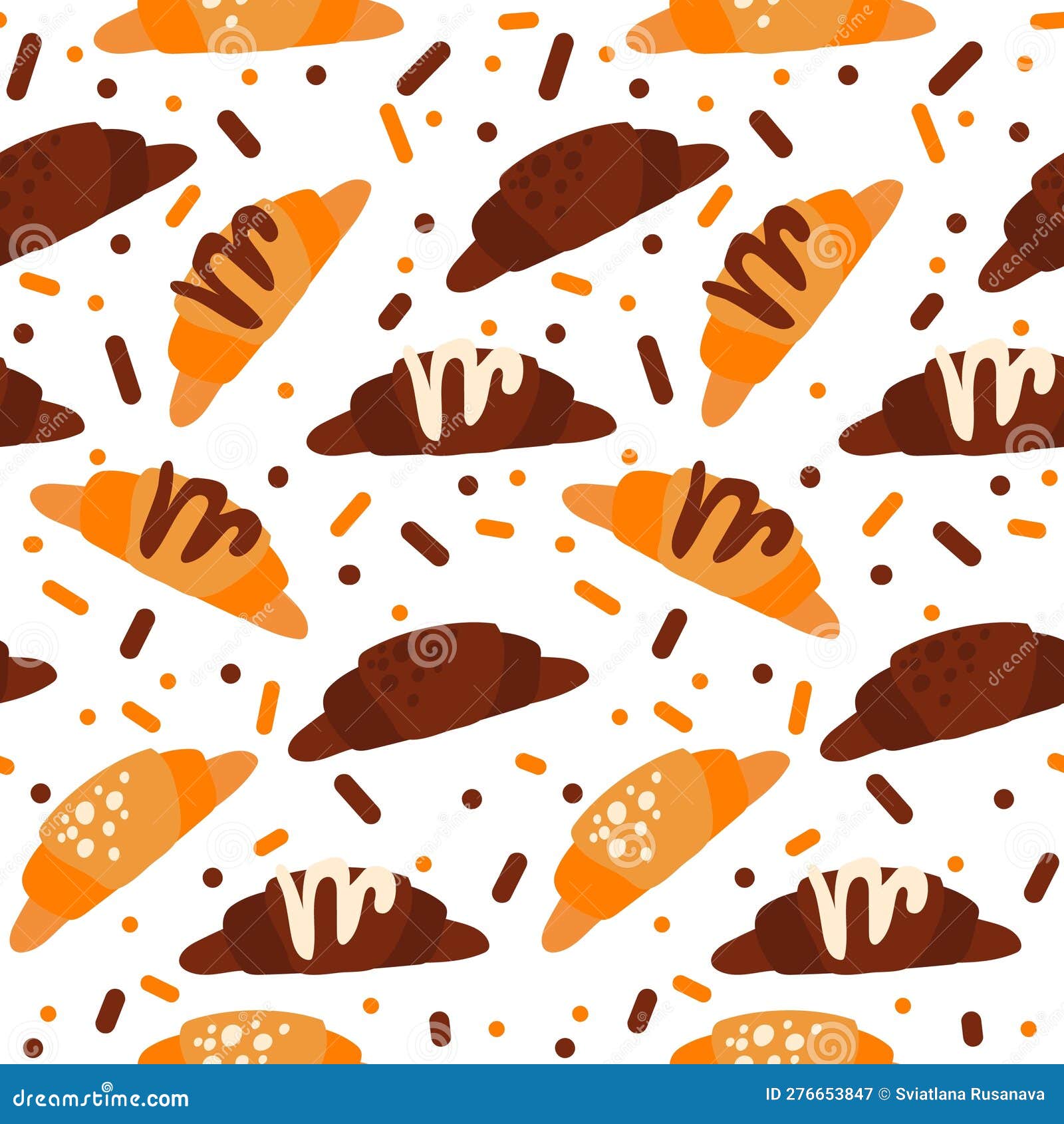 The Design with a Croissant Pattern is Plain and Chocolate with Dots ...