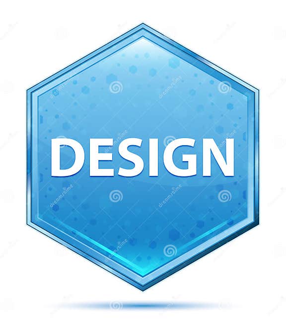 Design Crystal Blue Hexagon Button Stock Illustration - Illustration of ...