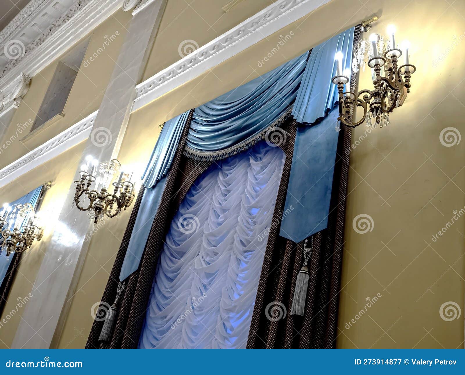 Design of Curtains on the Windows in the Lobby of the Opera House Stock ...