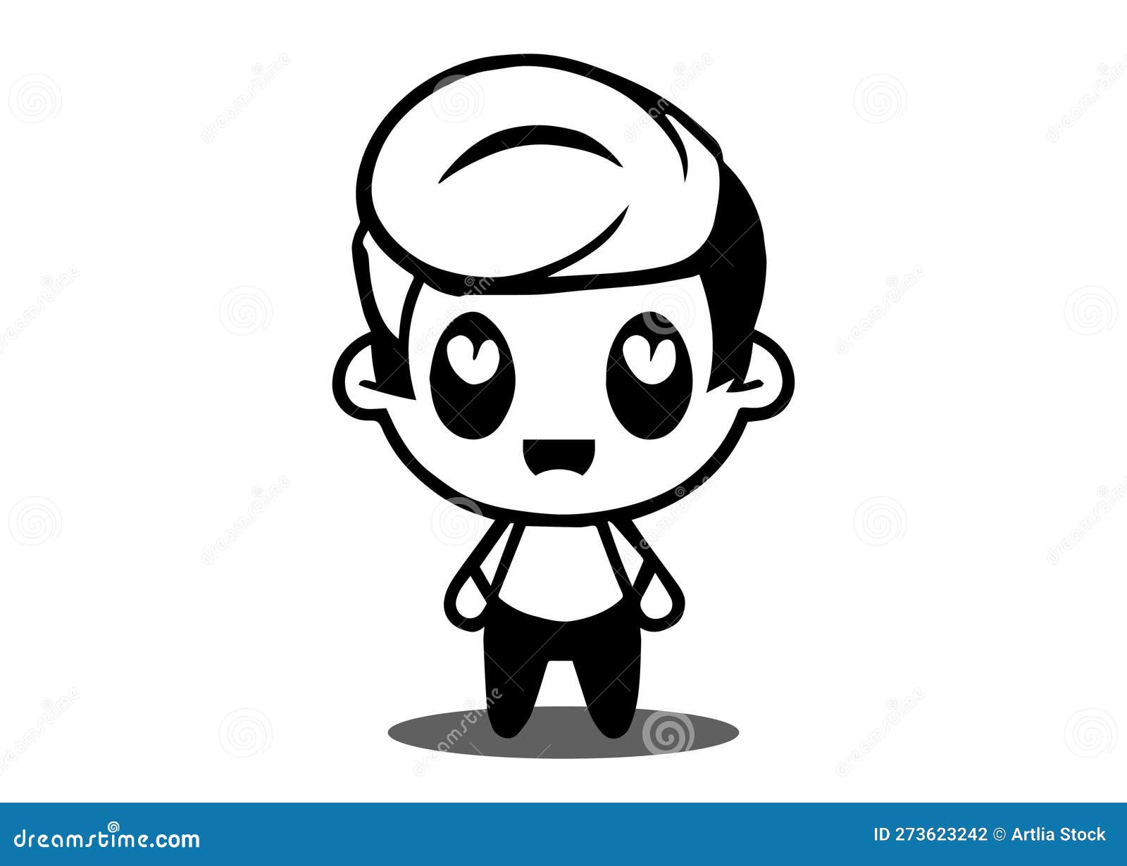 Design Cute Boy Kid Character Vector Art Drawing Vector Art on White ...