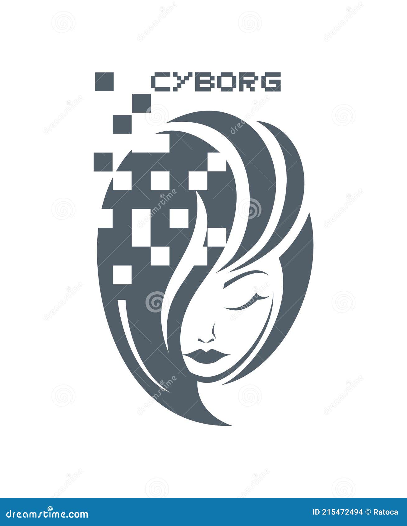 Design of Cyberwoman Face Icon Stock Vector - Illustration of person ...