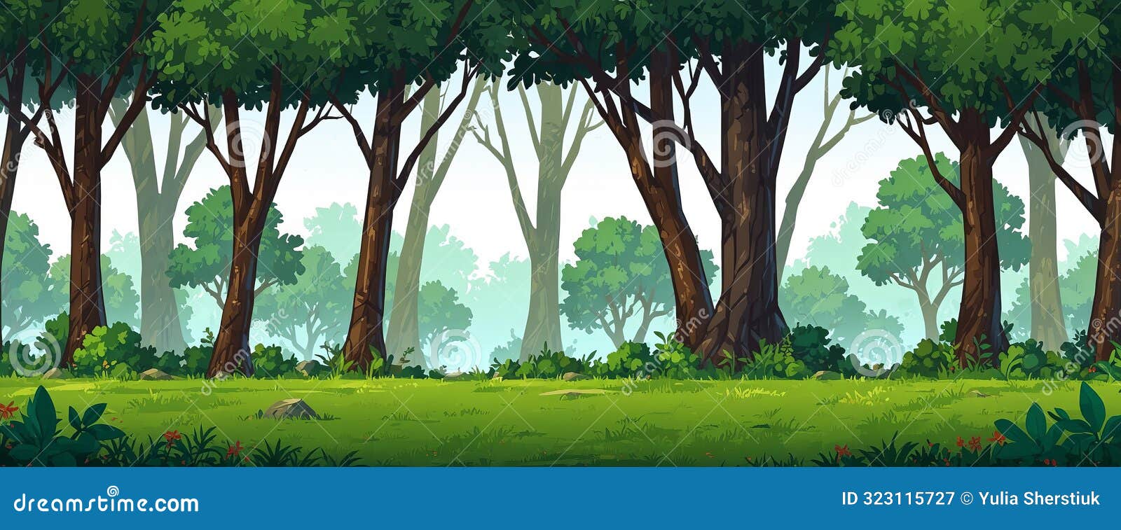 Design 2D Forest Game Background for Application Concept Forest, Nature ...