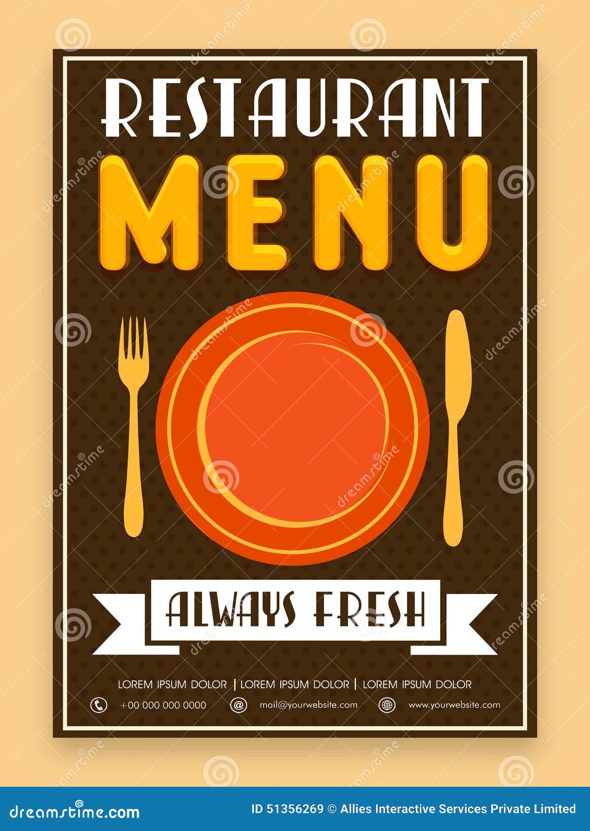 Design De Carte De Menu Pour Le Restaurant Illustration Stock ...