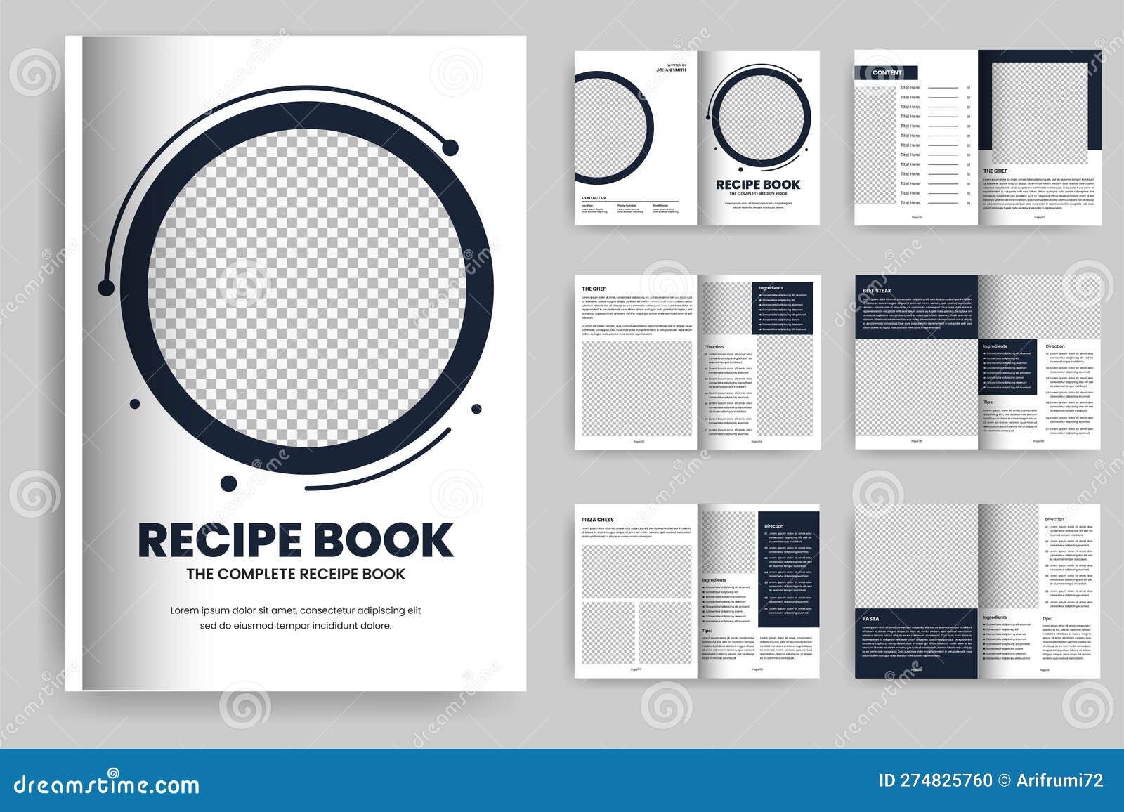 Design De Layout De Revista De Receitas E Design De Modelo De Livro De ...