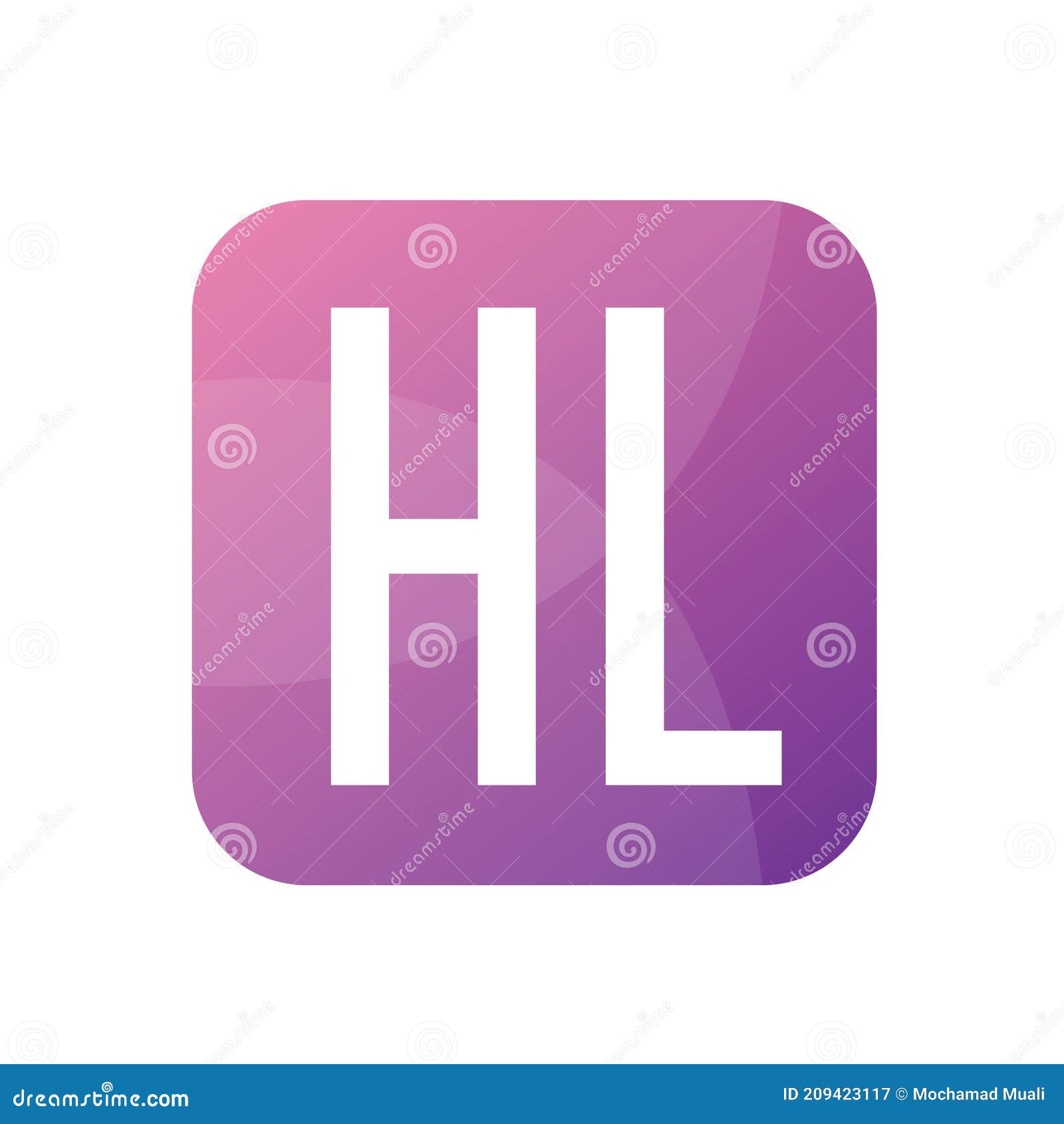 Design De Logotipo Com Letra Hl Com Estilo Simples Ilustração do Vetor ...