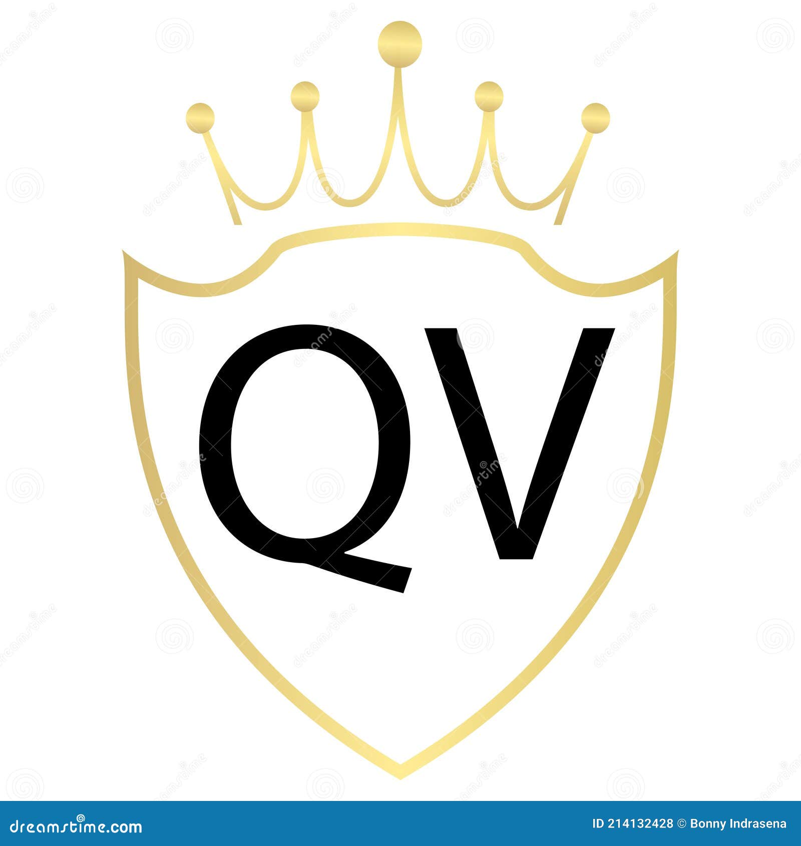 Design De Logotipo Com Letra Qv Com Estilo Simples Ilustração do Vetor ...